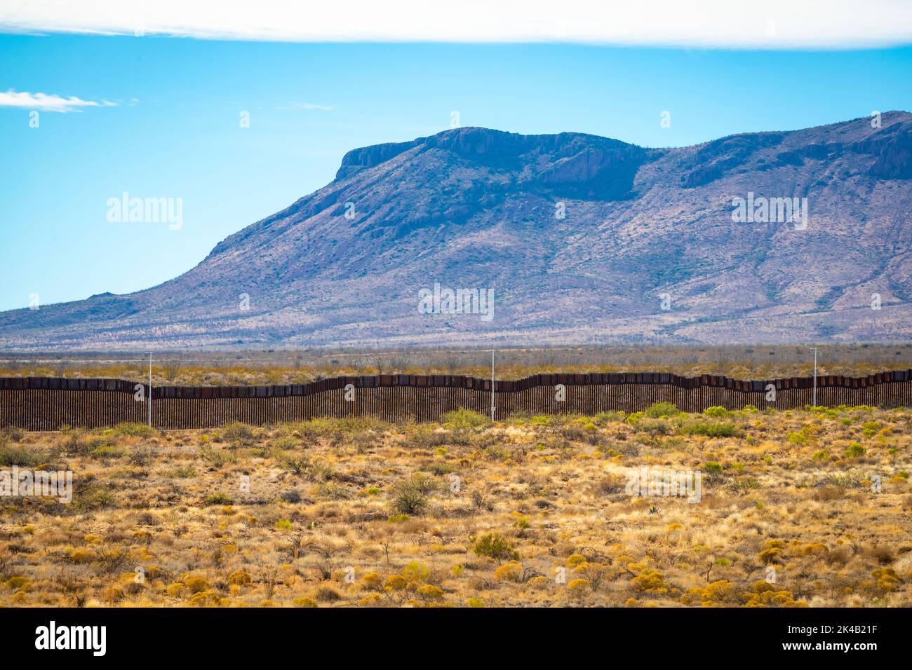Recently constructed panels at the new border wall system project east ...