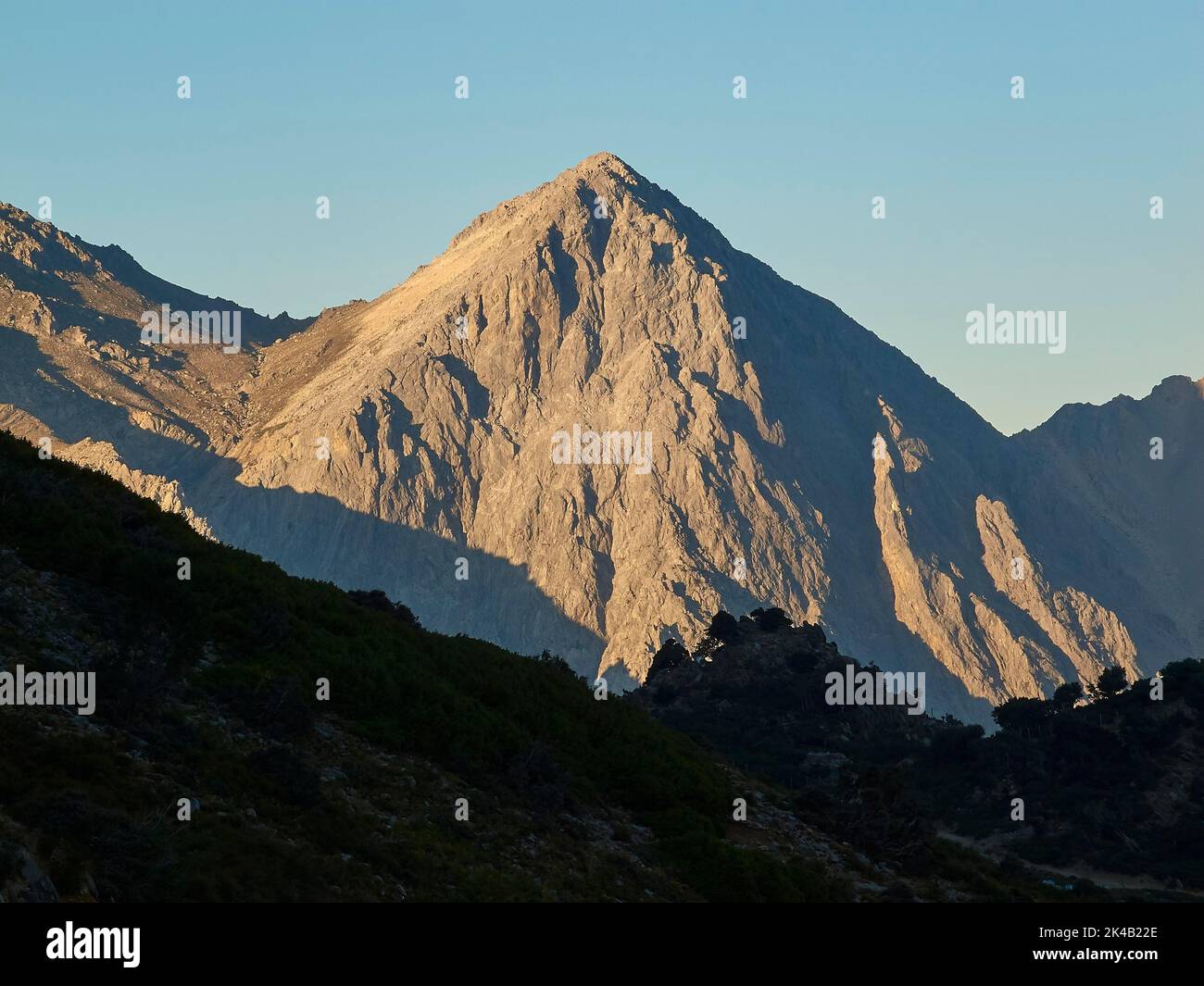 Kallergi Hut, Samaria Gorge, light grey mountain top, morning light ...