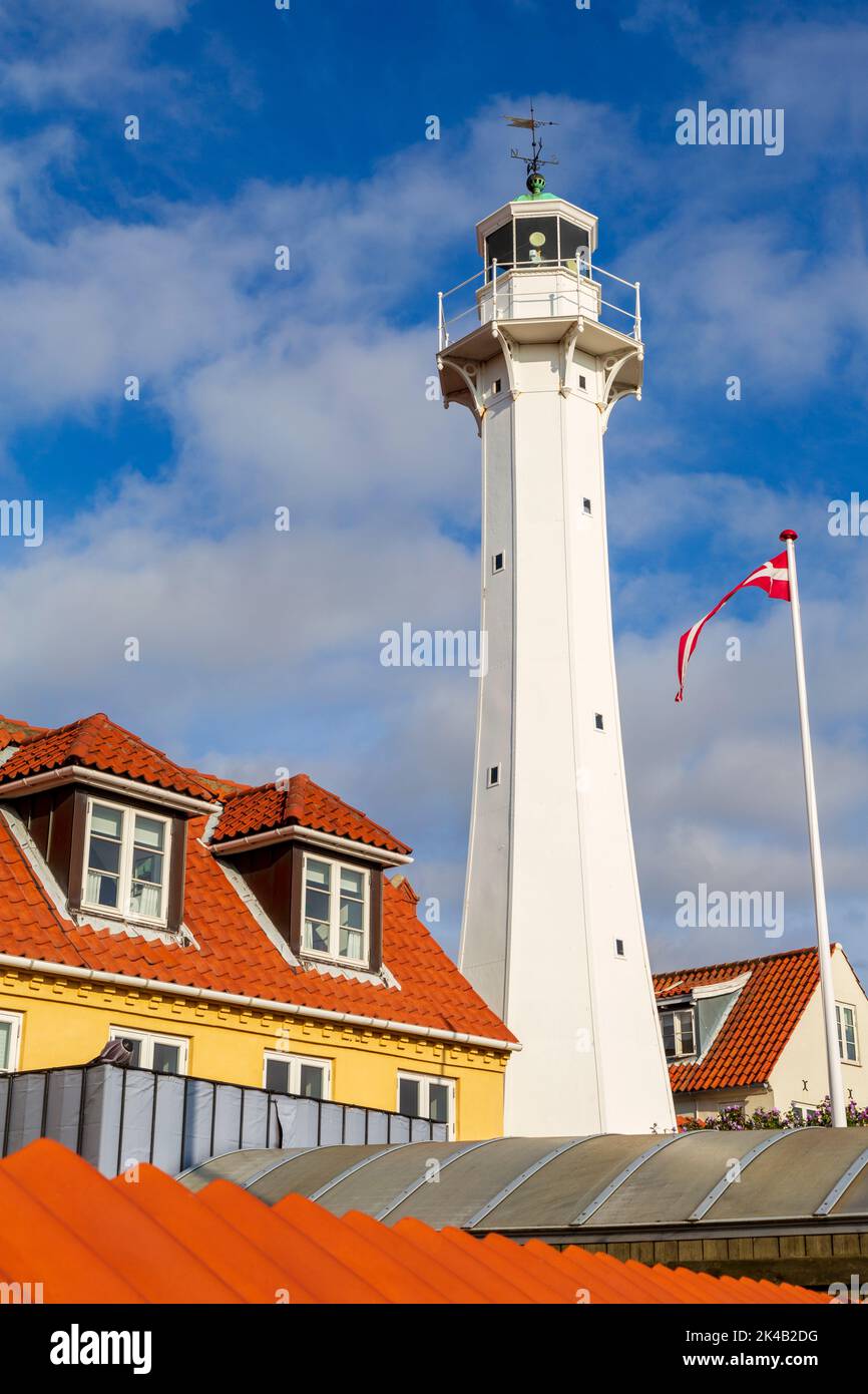 Ronne Lighthouse,Ronne Port,Bornholm Island, Denmark, Europe Stock ...