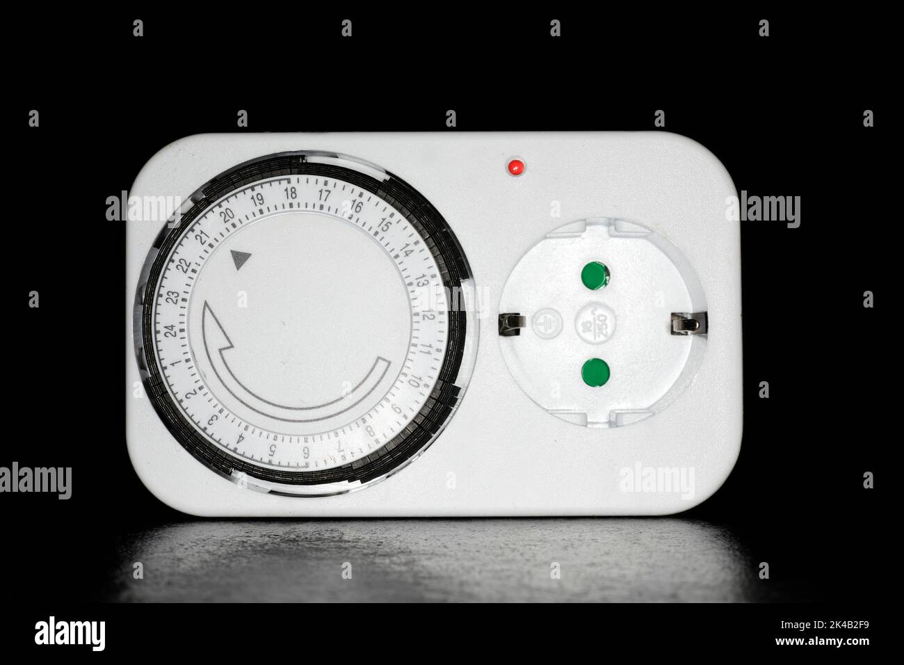 Timer with EU socket for power, studio photography with black ...