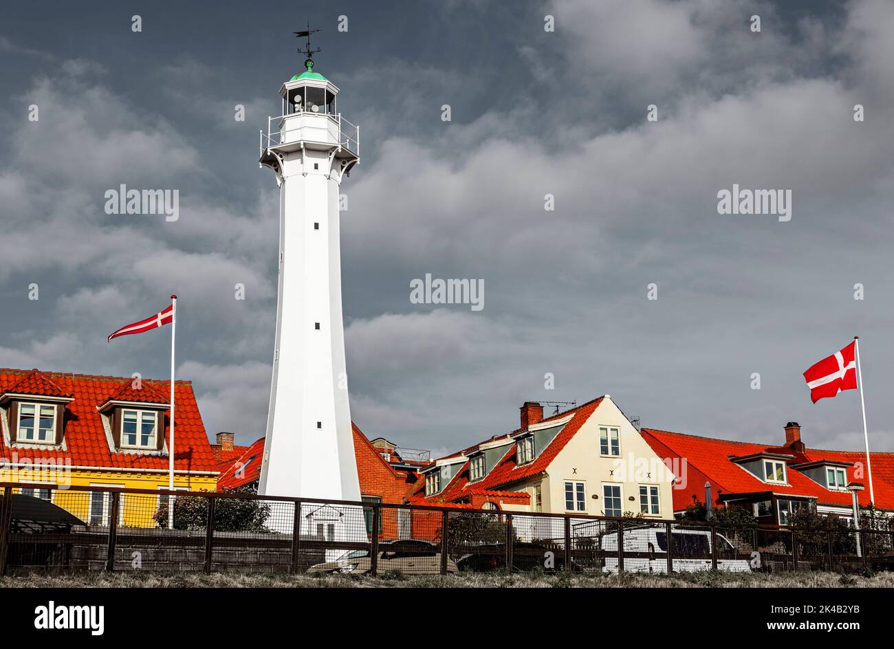 Ronne Lighthouse,Ronne Port,Bornholm Island, Denmark, Europe Stock ...