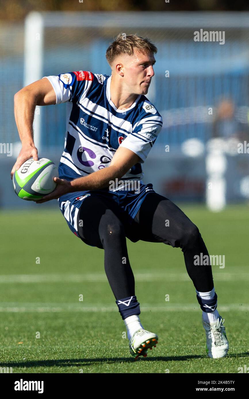 Louis Brown of Coventry Rugby during the The Championship match ...