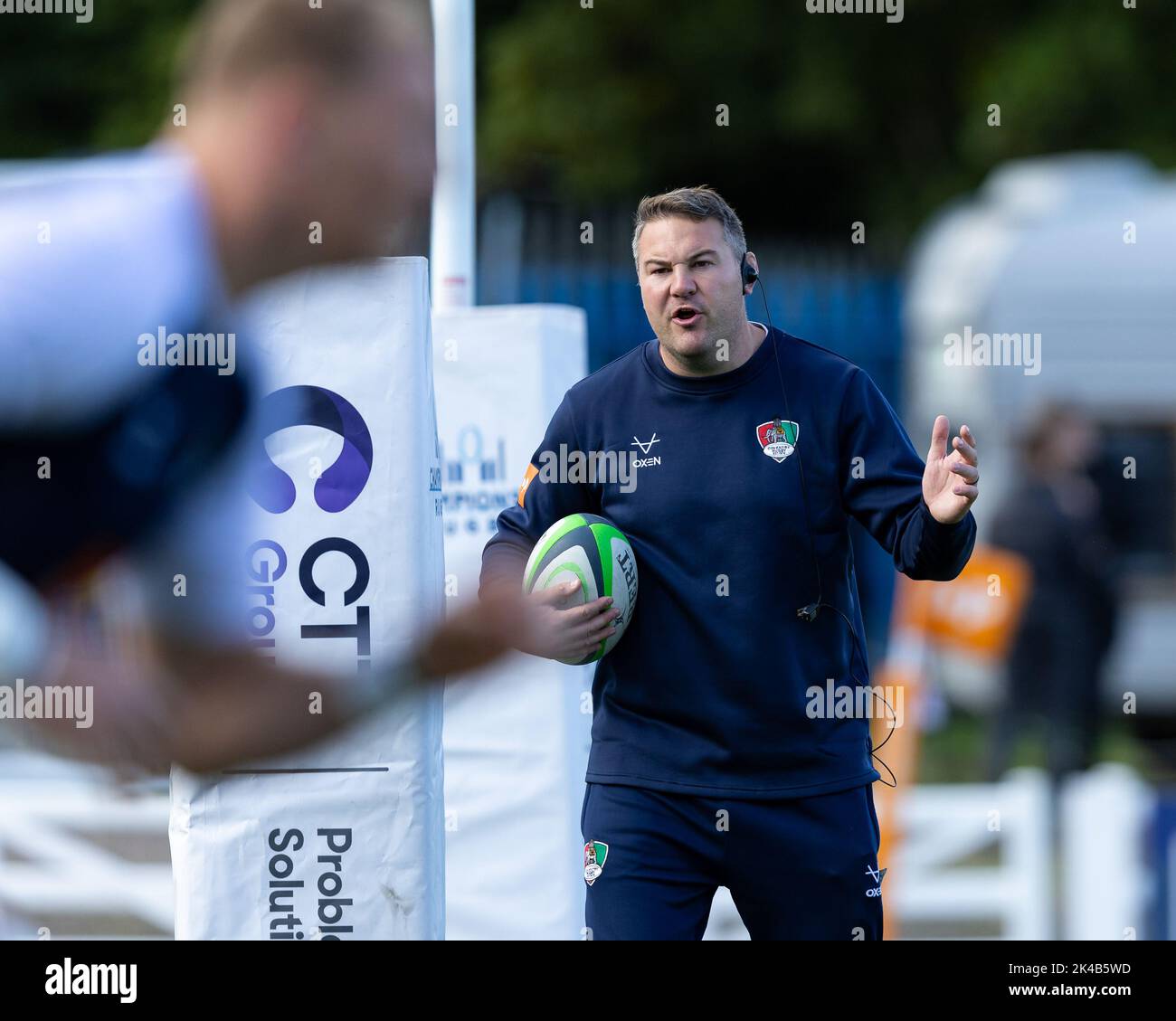 Coventry Rugby Head Coach Alex Rae during the warm up before the The ...