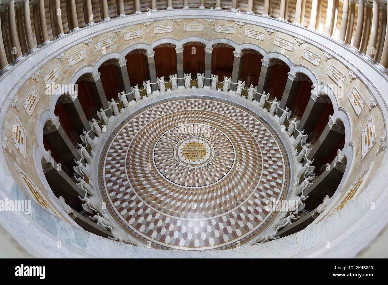 Interior, hall with a total of 34 angels, victory goddesses 3, 3 metres ...