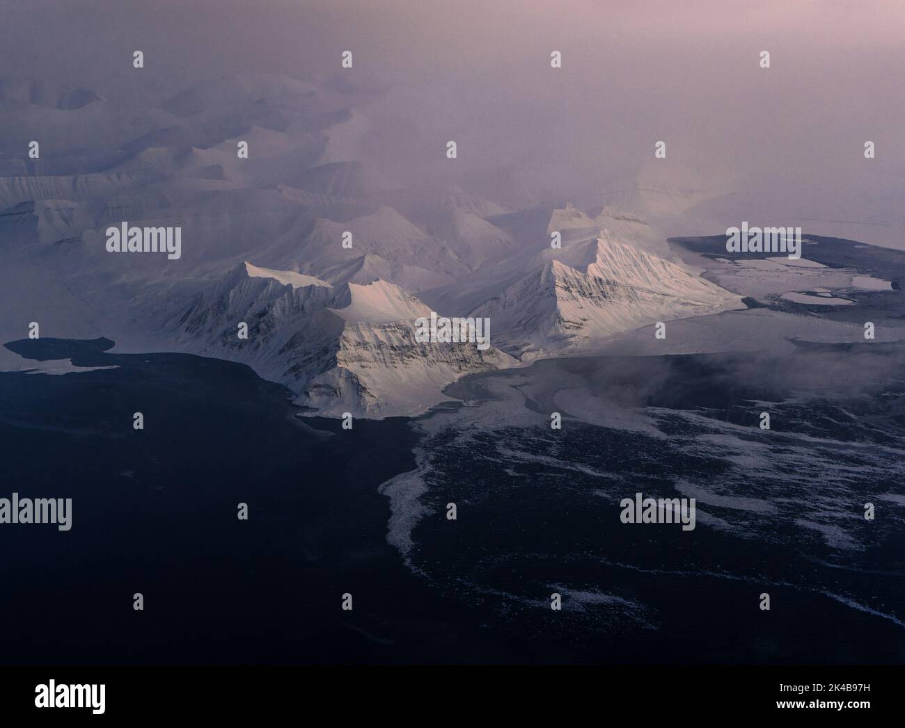 Unique aerial photos of frozen snowy winter landscape of Svalbard ...