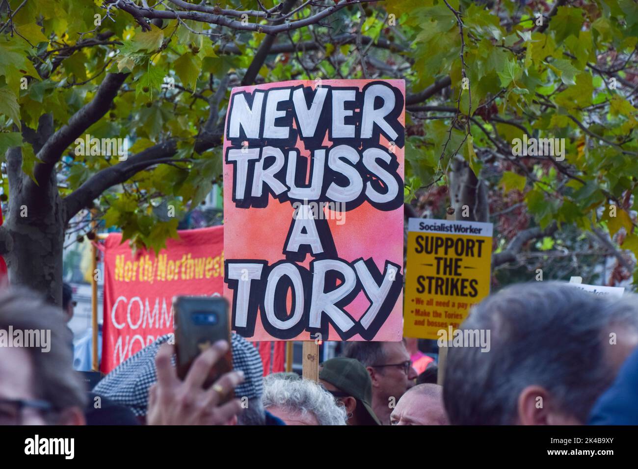 London, UK. 1st October 2022. Thousands of people, and various groups ...