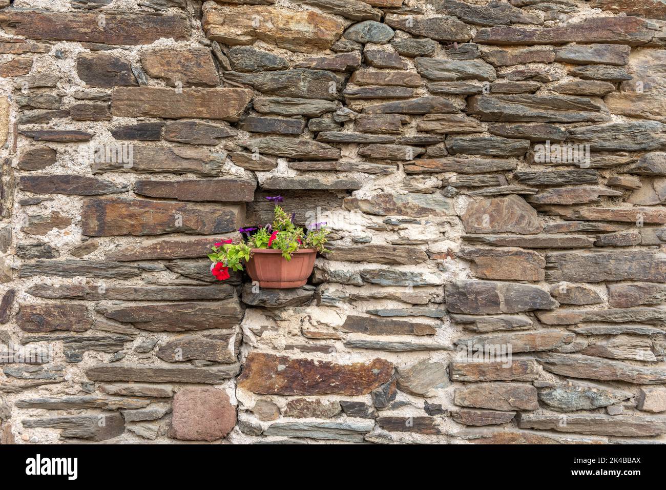 Old wall of a house in the village of Estaing. Aveyron. France Stock ...