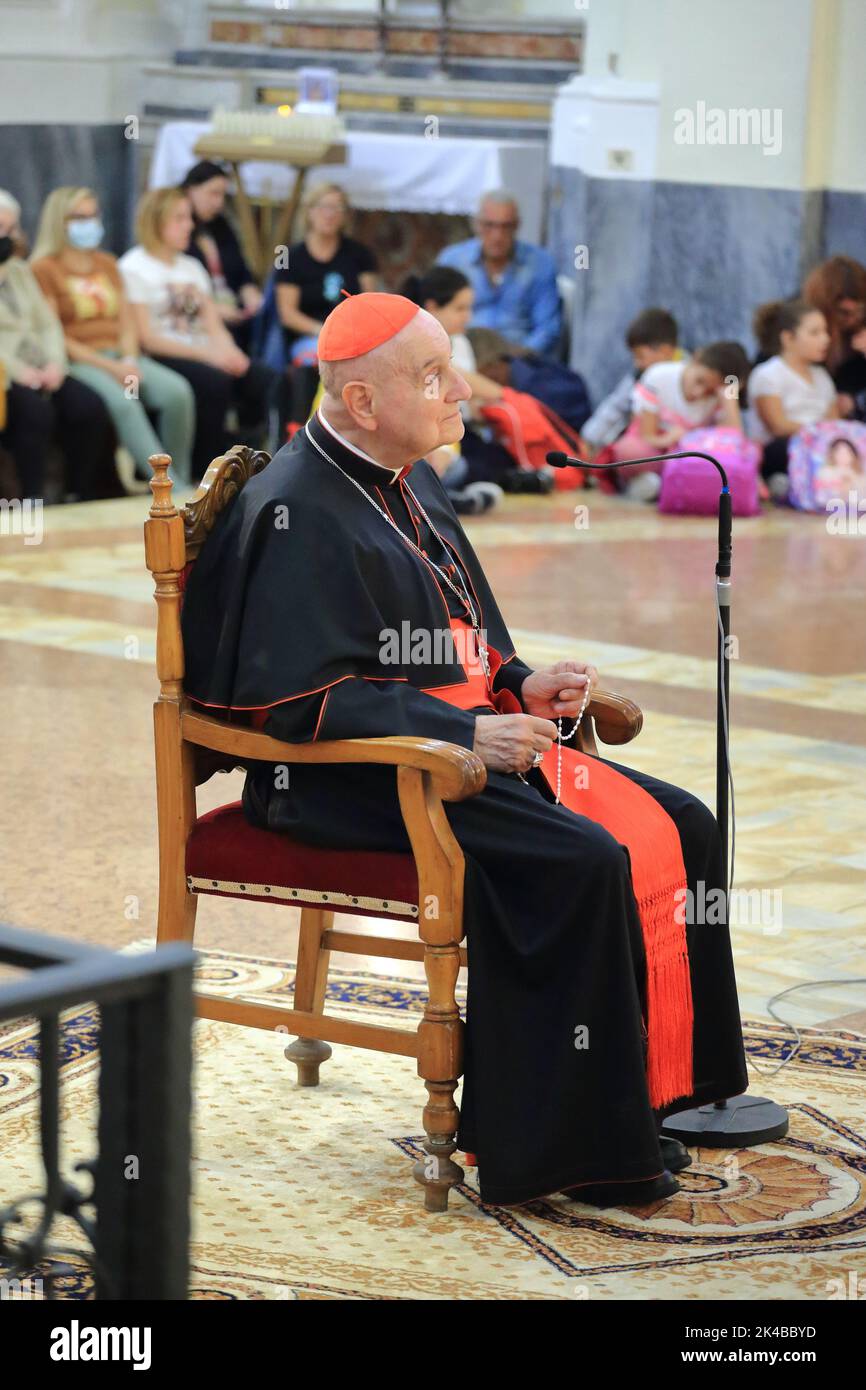 Pagani, Italy. 30th Sep, 2022. Italian Cardinal Angelo Comastri, vicar ...