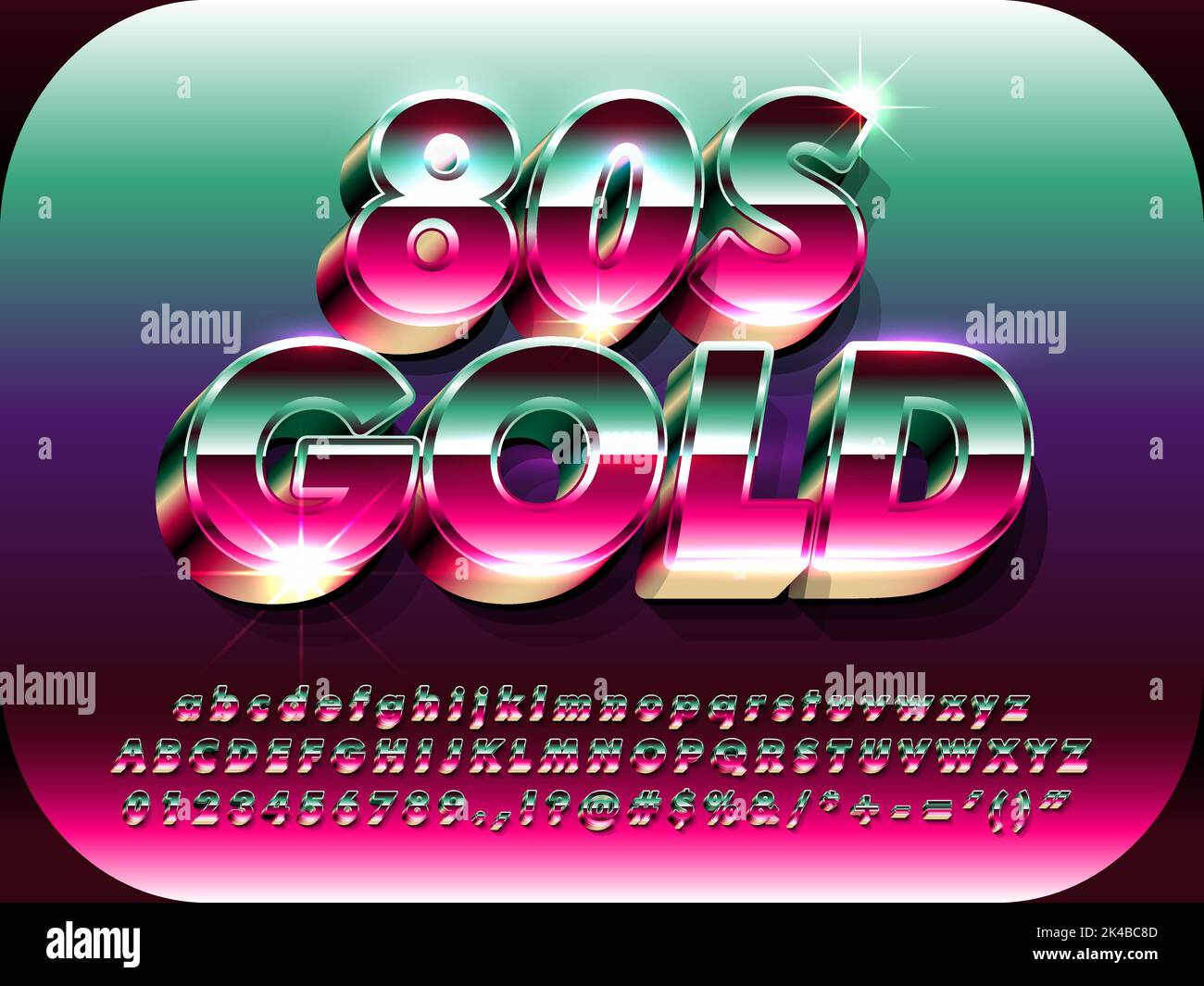 Old School 80s Gold Retro Shiny Metallic Text Effect Stock Vector Image ...