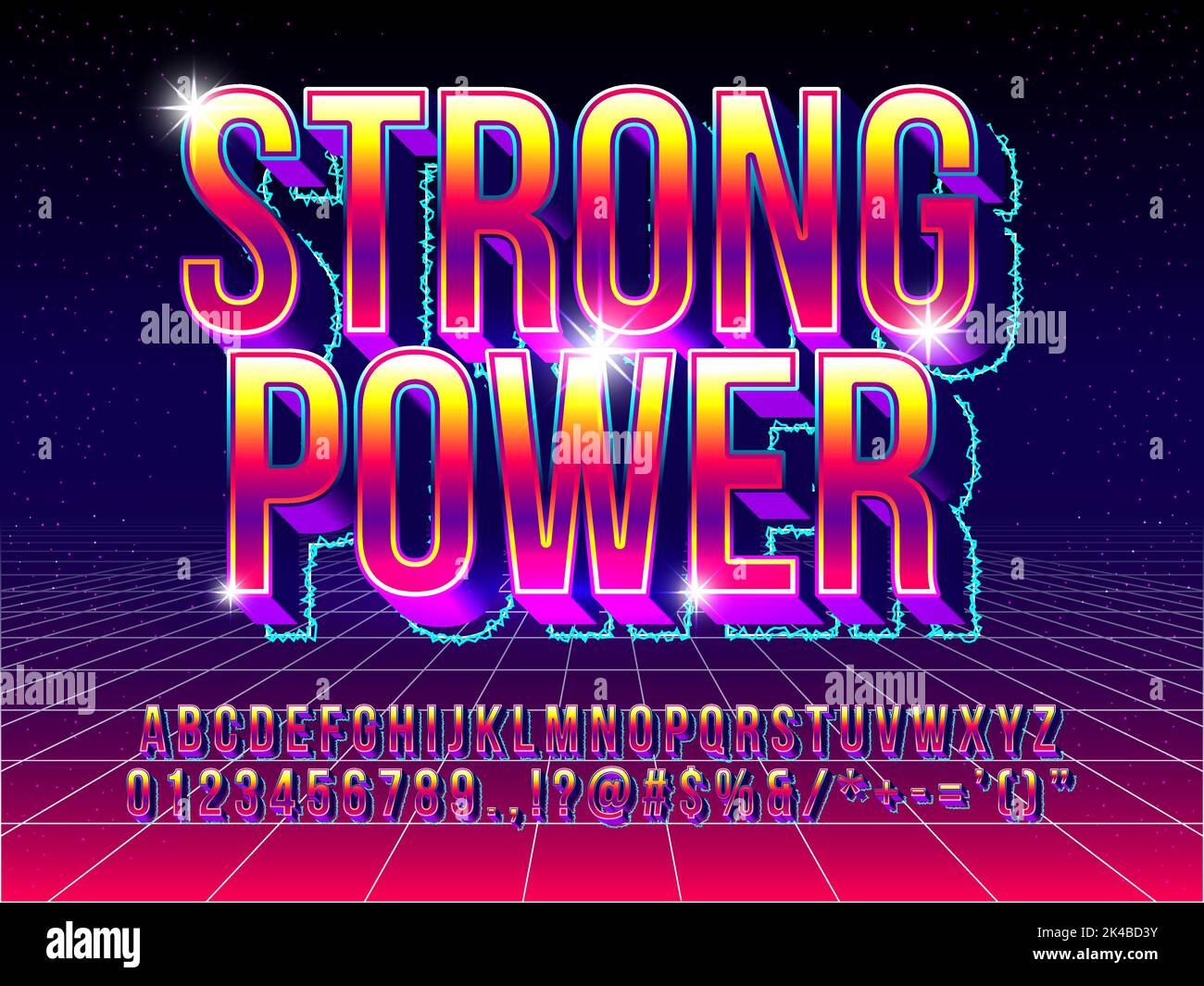 Electric Strong Power 3d Super Hero Text Effect Stock Vector Image ...