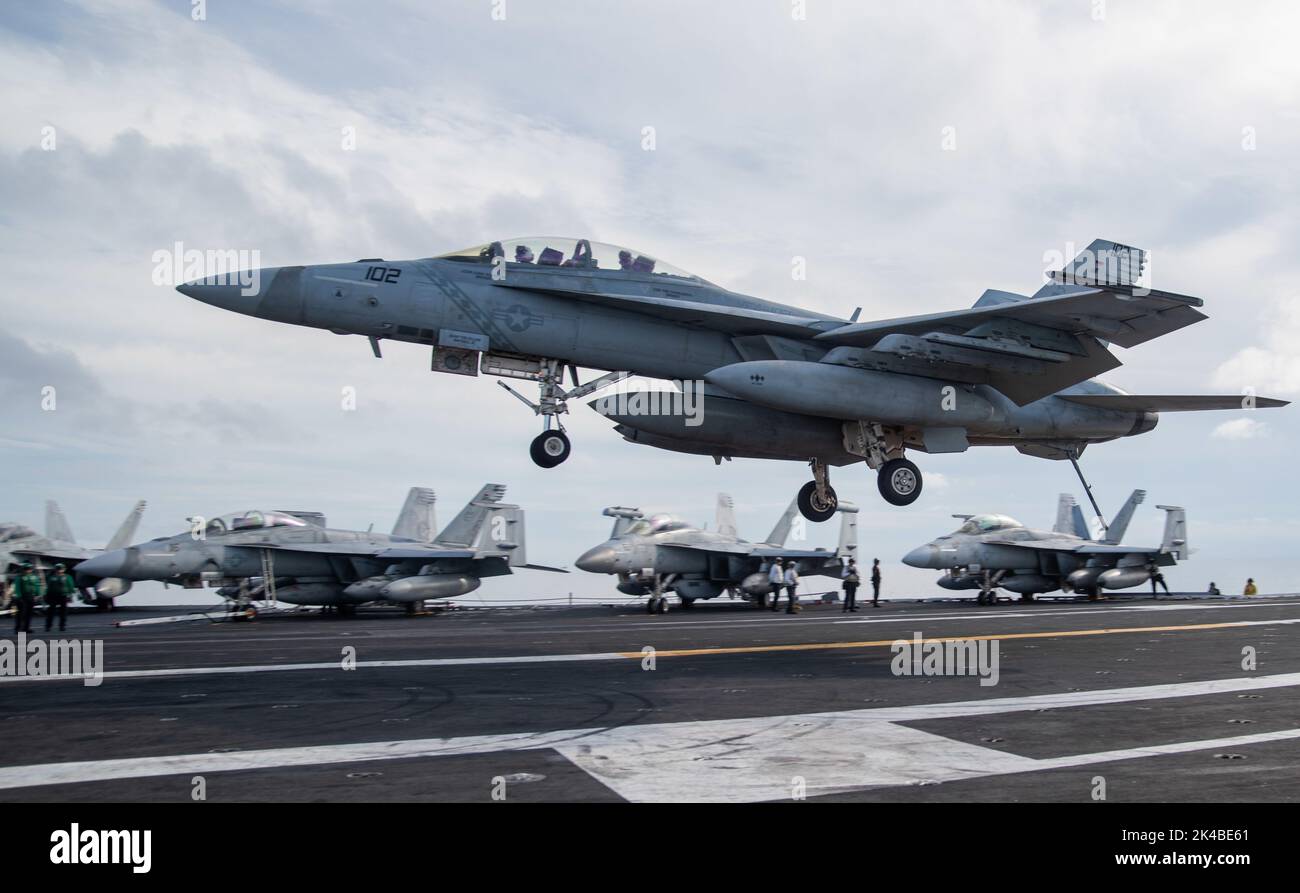 Busan, South Korea. 28th Sep, 2022. A U.S. Navy F/A-18F Super Hornet ...