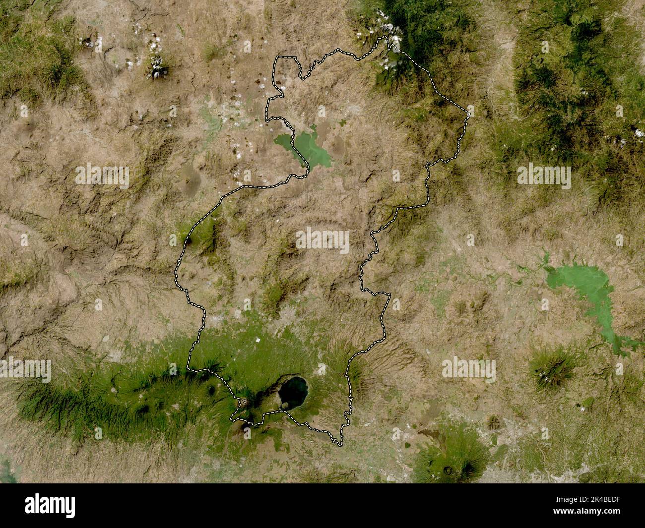 Santa Ana, department of El Salvador. Low resolution satellite map ...