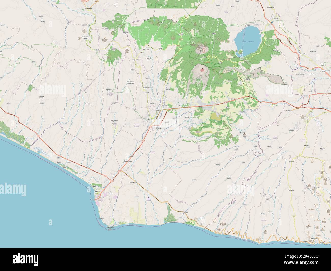 Sonsonate, department of El Salvador. Open Street Map Stock Photo - Alamy