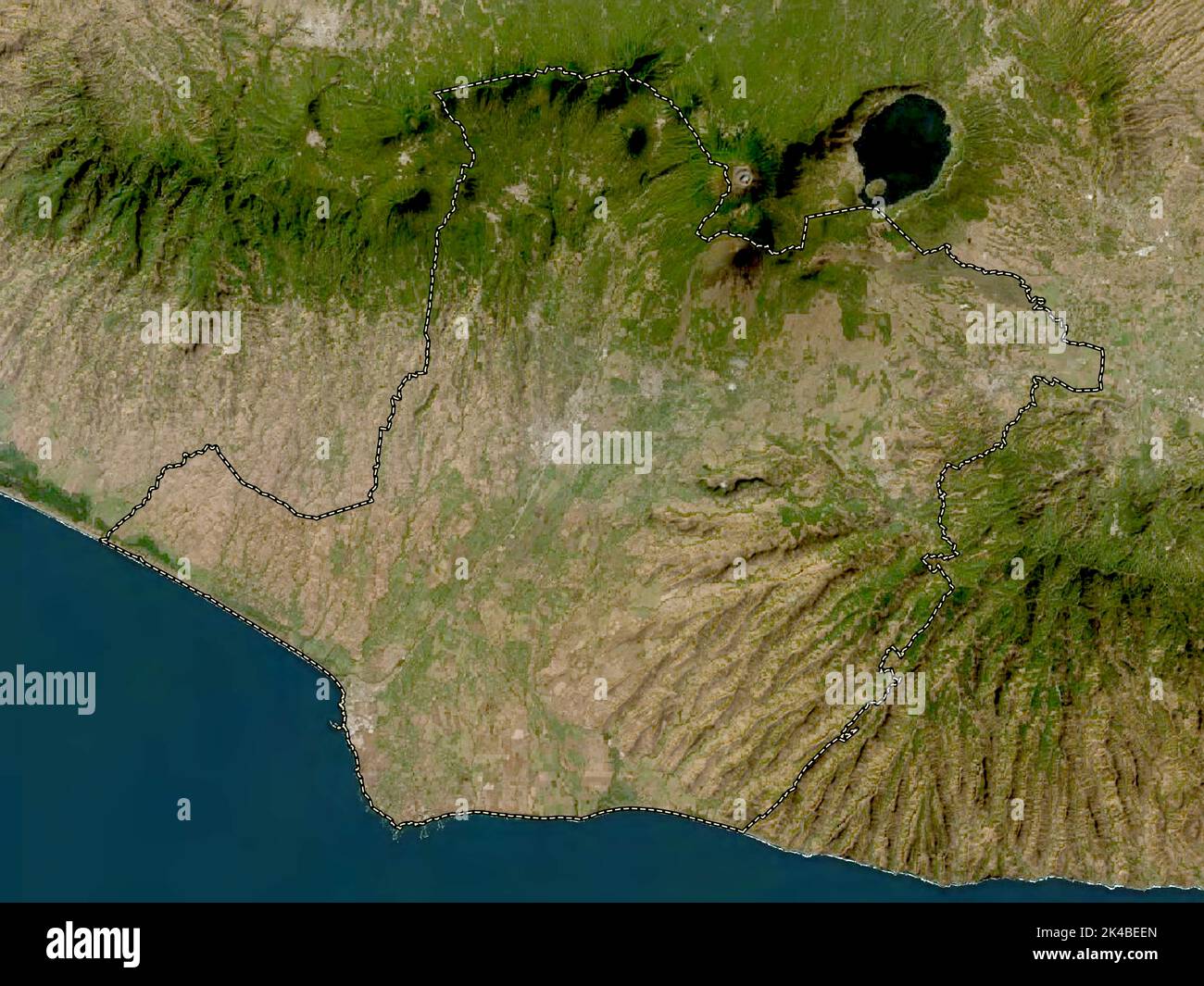 Sonsonate, department of El Salvador. Low resolution satellite map ...
