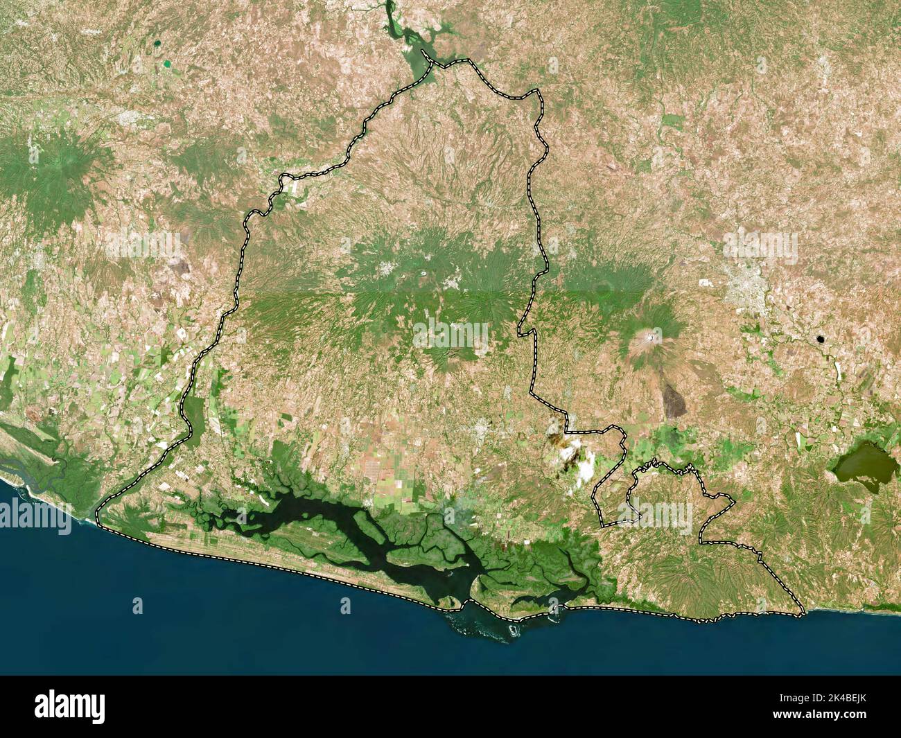 Usulutan, department of El Salvador. High resolution satellite map ...