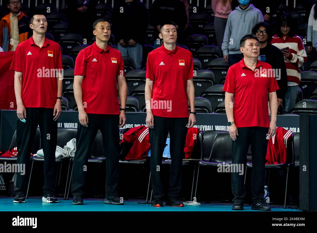 ARNHEM, NETHERLANDS - SEPTEMBER 25: Assistant Coach Yuan Zhi of China, Assistant Coach Yanlong ...