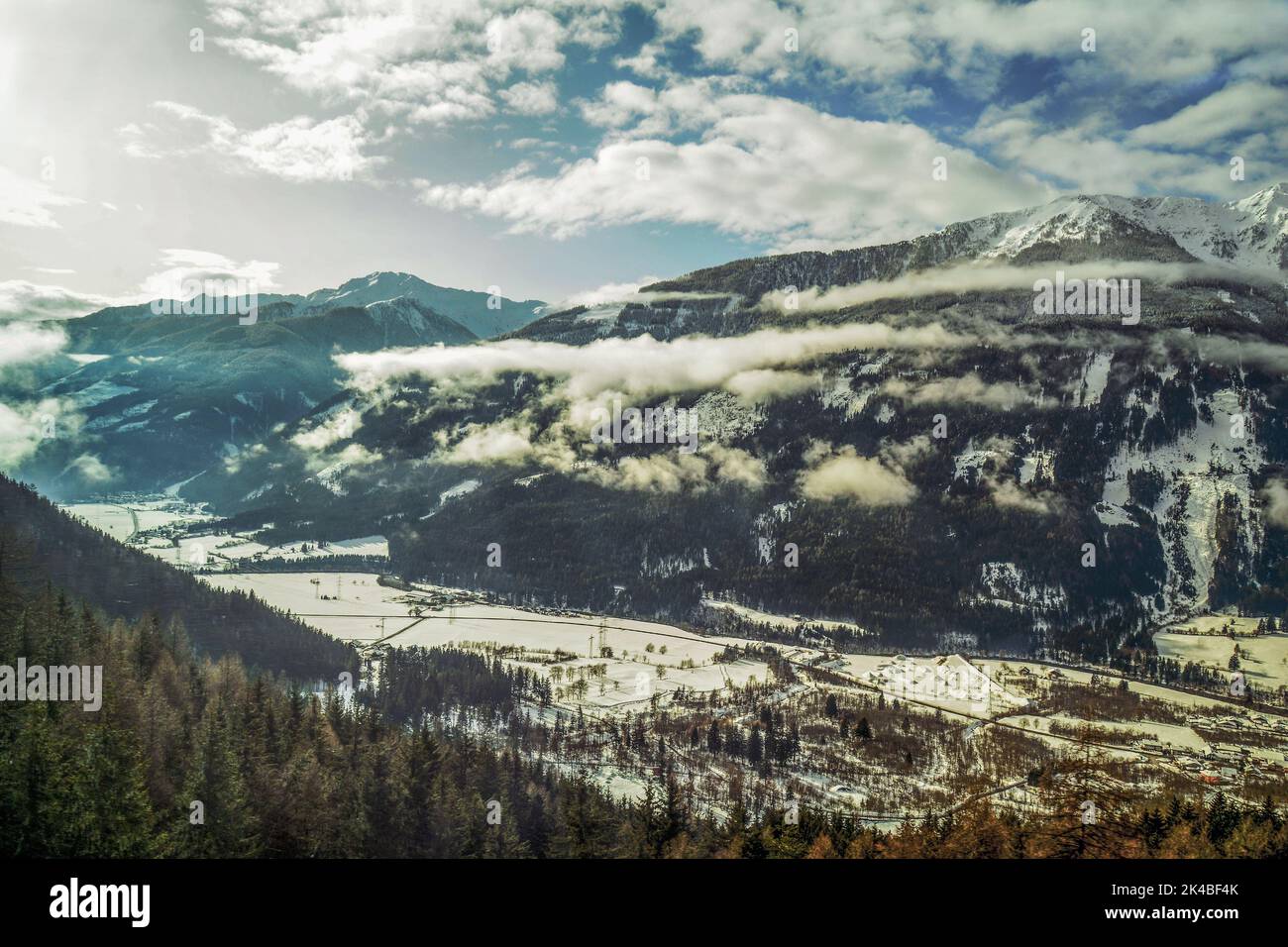 Amazing view of the Austrian mountains and valley from the train ...