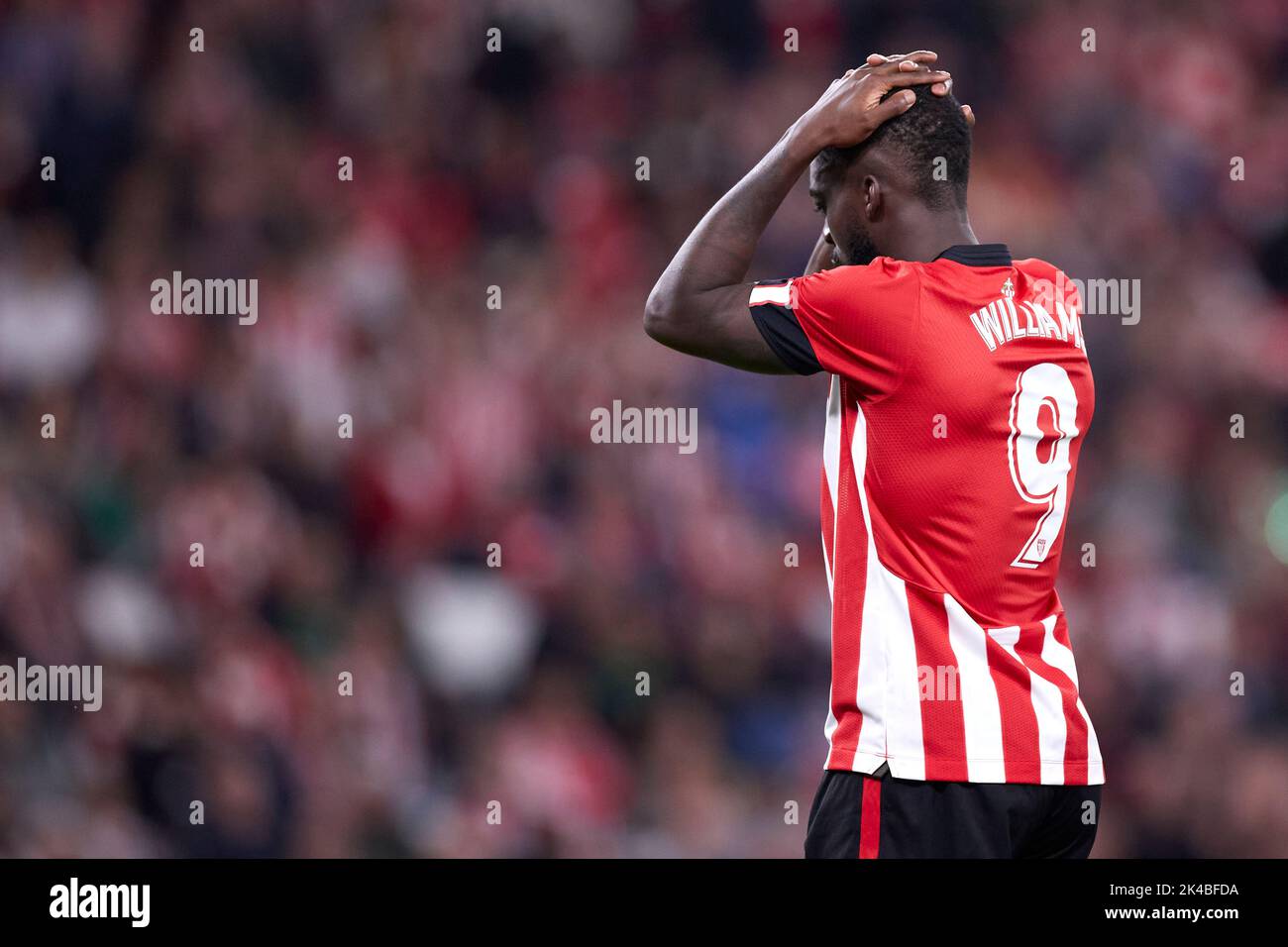 BILBAO, SPAIN - SEPTEMBER 30: Inaki Williams of Athletic Club reacts ...