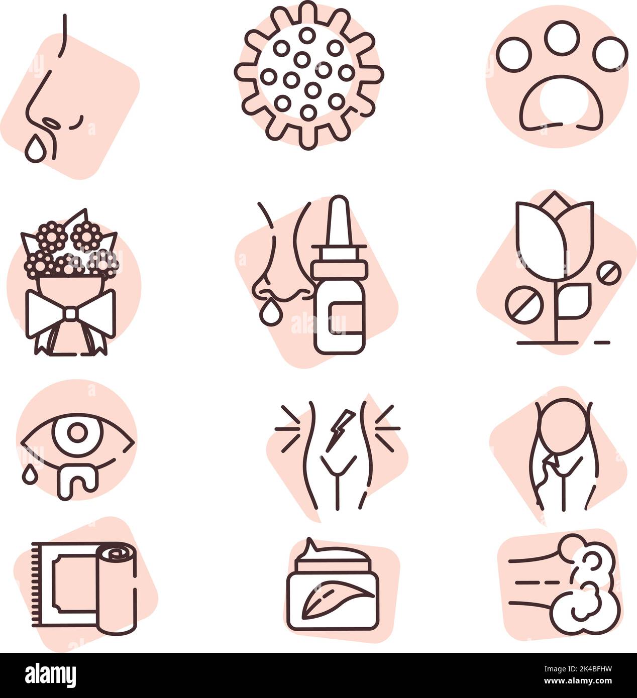 Allergy season, illustration, vector on white background Stock Vector ...