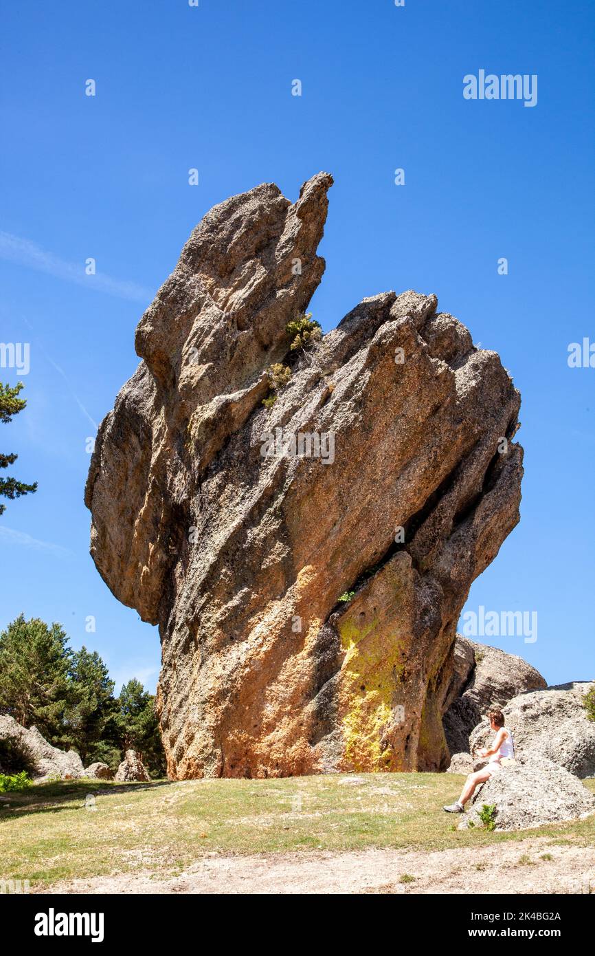 View point at the Rock formations at the Mirador de Castroviejo Sierra ...