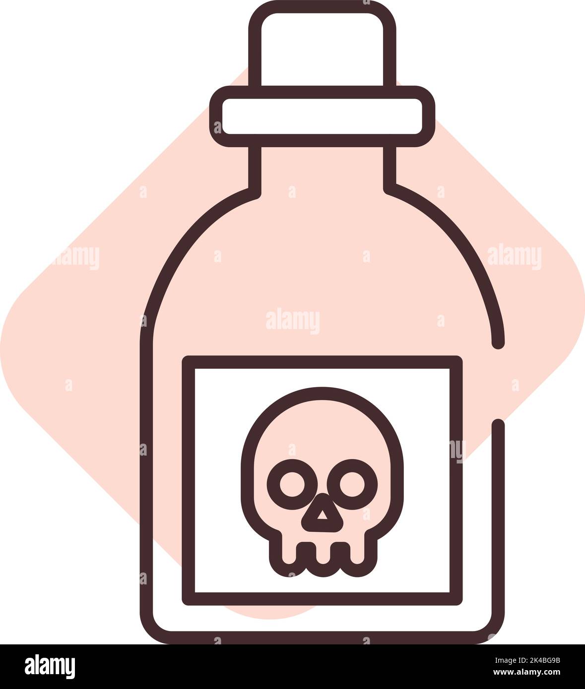 Biochemistry poison bottle, illustration, vector on white background ...