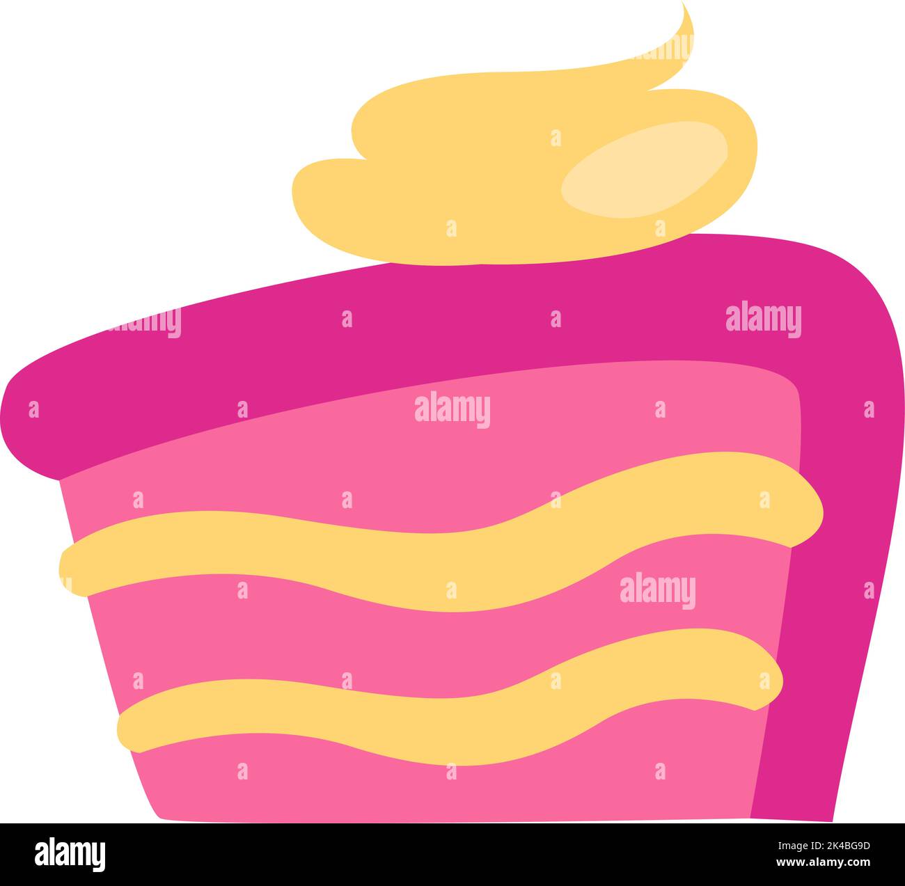 Birthday party cake slice, illustration, vector on white background ...