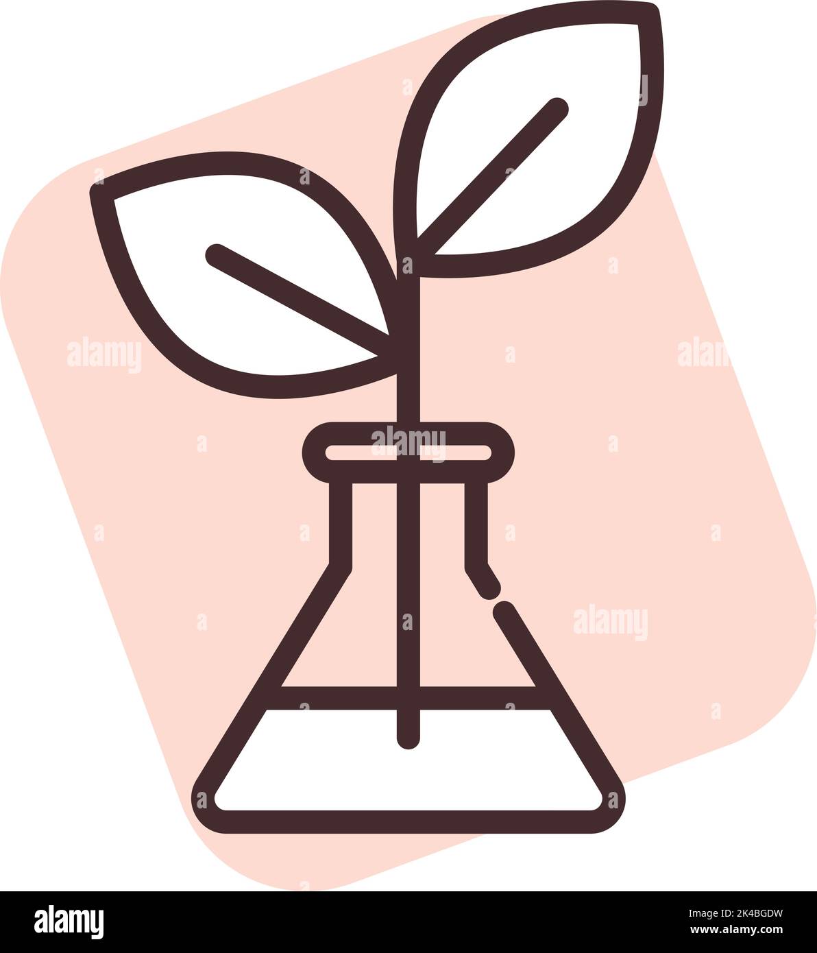 Biochemistry plant in glass, illustration, vector on white background ...