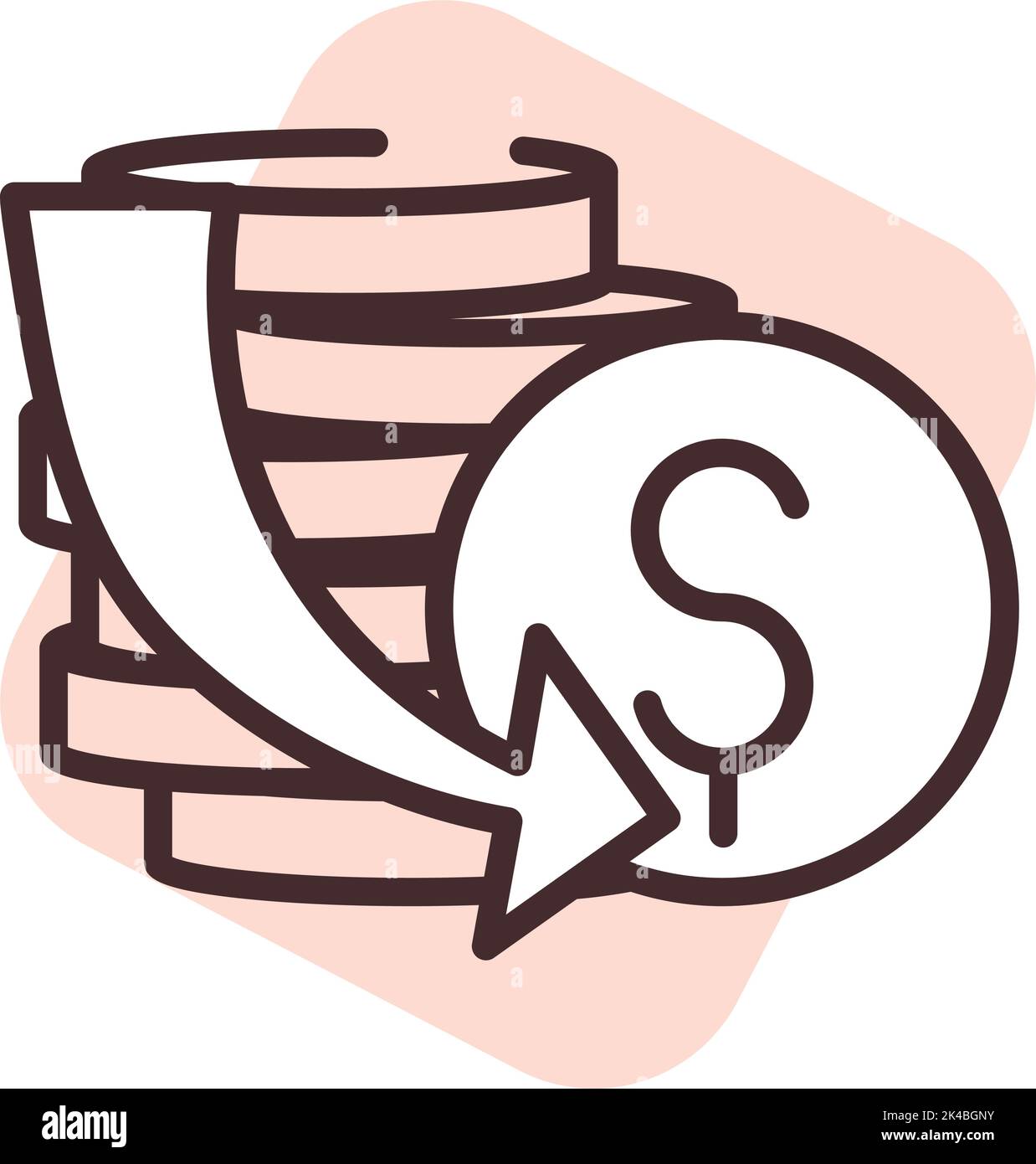 Business crisis cash loss, illustration, vector on white background ...