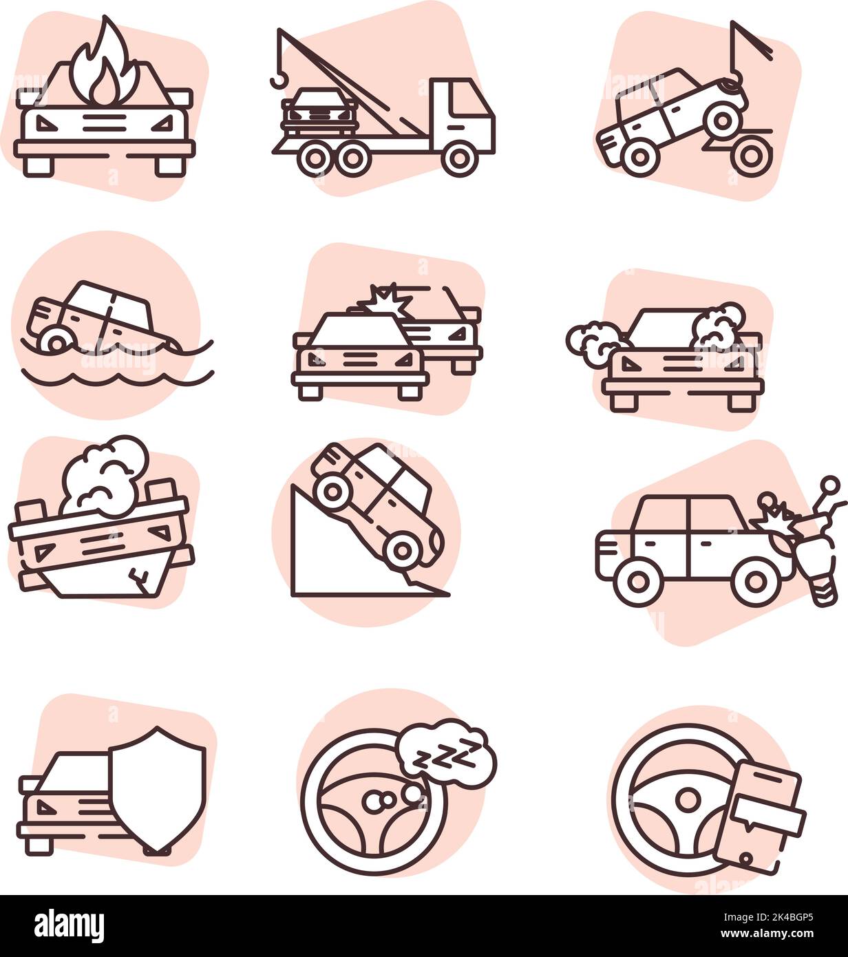 Car Accidents Illustration Vector On White Background Stock Vector