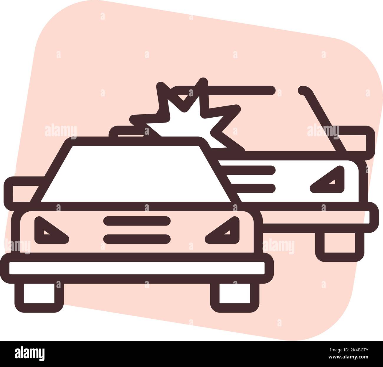 Car crash, illustration, vector on white background Stock Vector Image ...