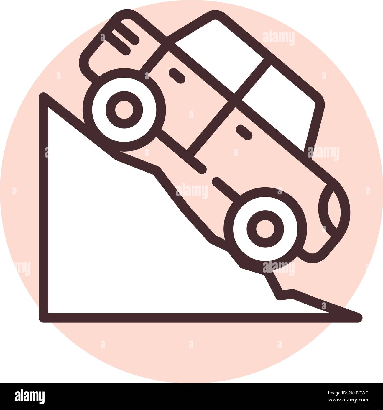 Car accident rocky road, illustration, vector on white background Stock ...