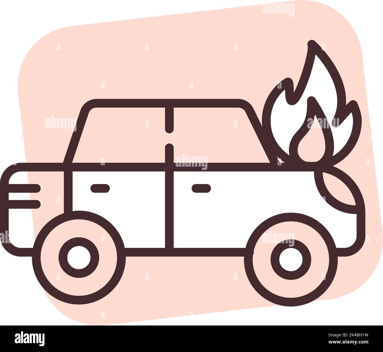 Car on fire in Stock Vector Images - Alamy