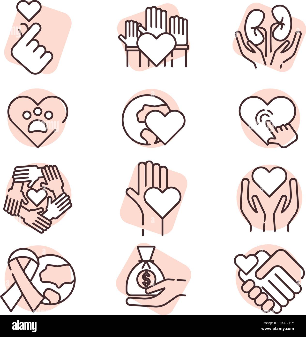 Charity and donation, illustration, vector on white background Stock ...