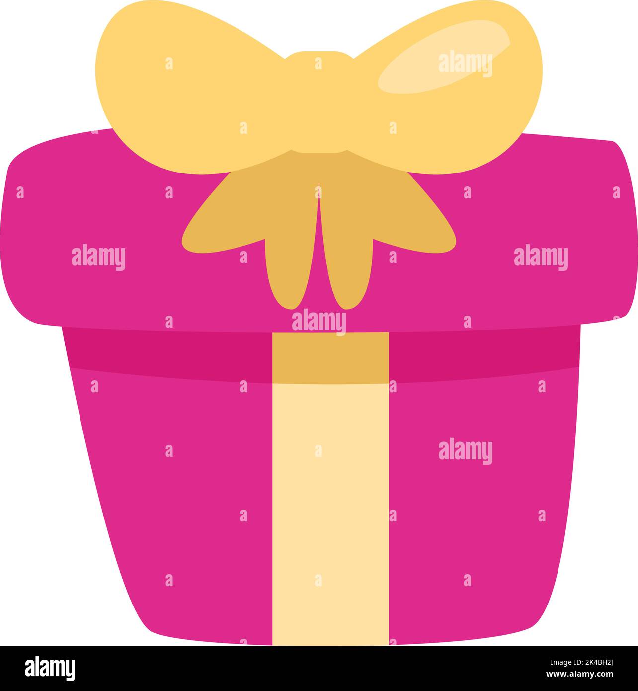 Birthday party pink present, illustration, vector on white background ...