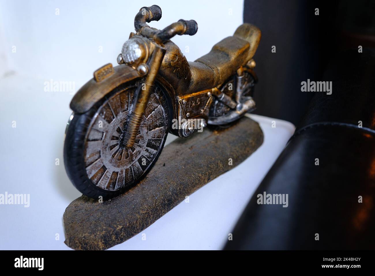 Handmade motorcycle from metal. Chopper motorcycle statuette Stock ...