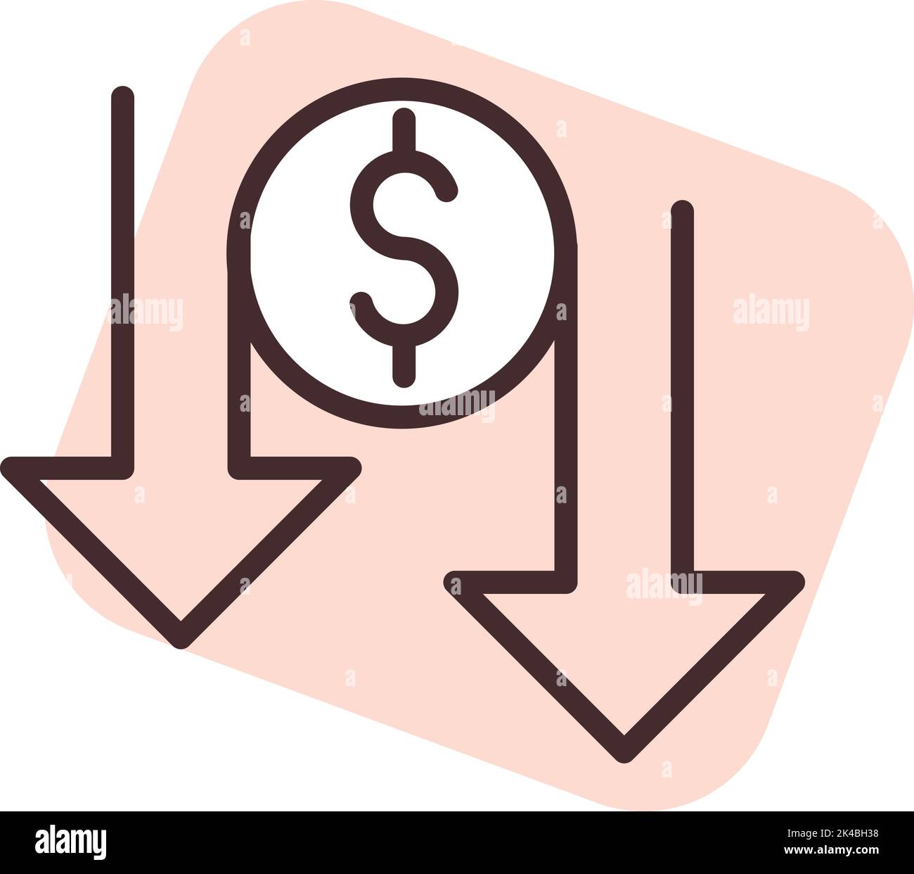 Business crisis financial loss, illustration, vector on white ...