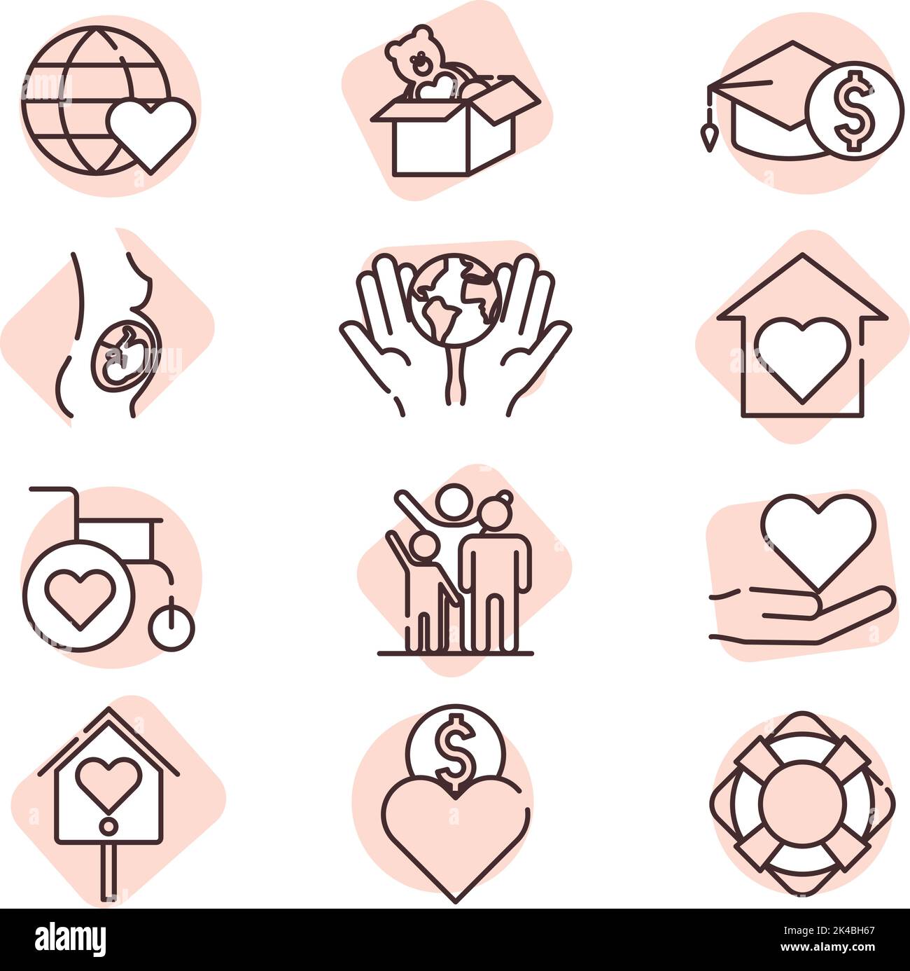 Charity and donation commercial, illustration, vector on white ...