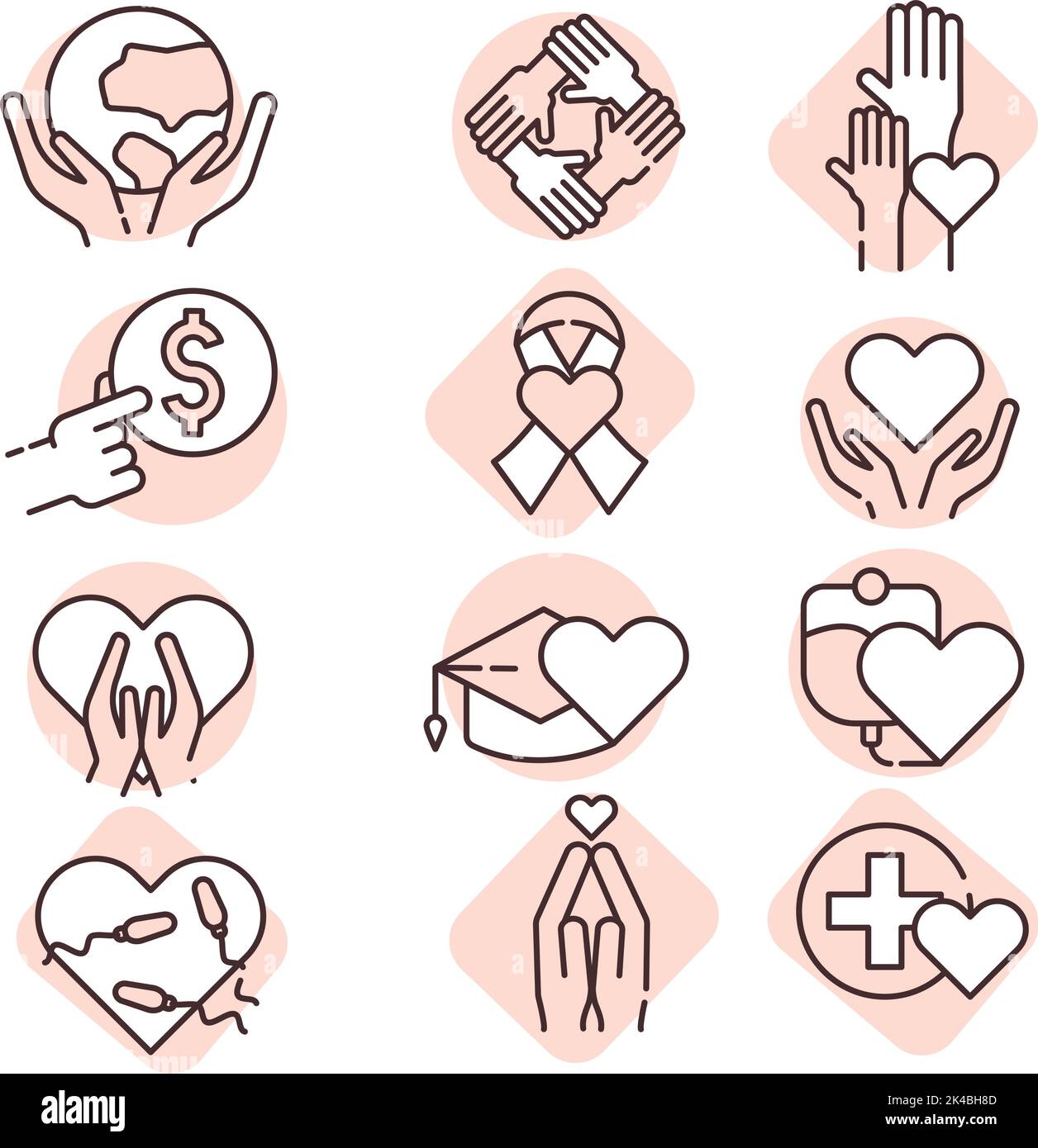 Charity and donation peace in world, illustration, vector on white ...