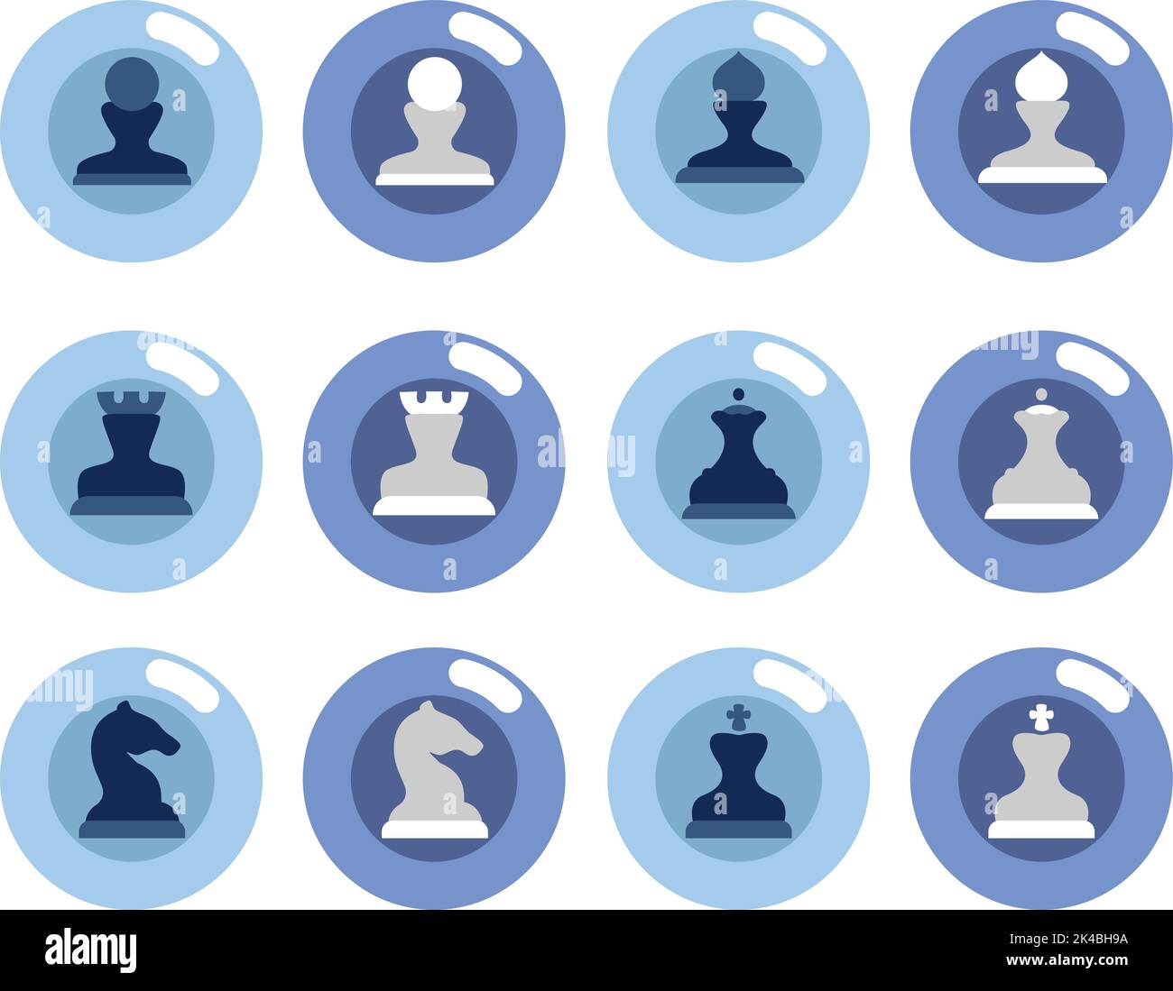 Chess figures, illustration, vector on white background Stock Vector ...