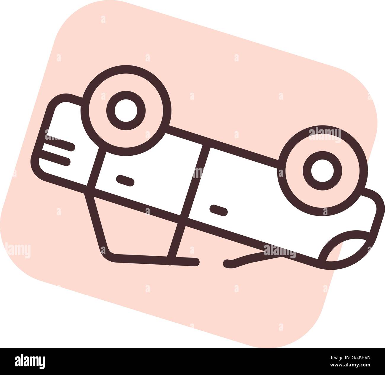 Car accident rolled car, illustration, vector on white background Stock ...