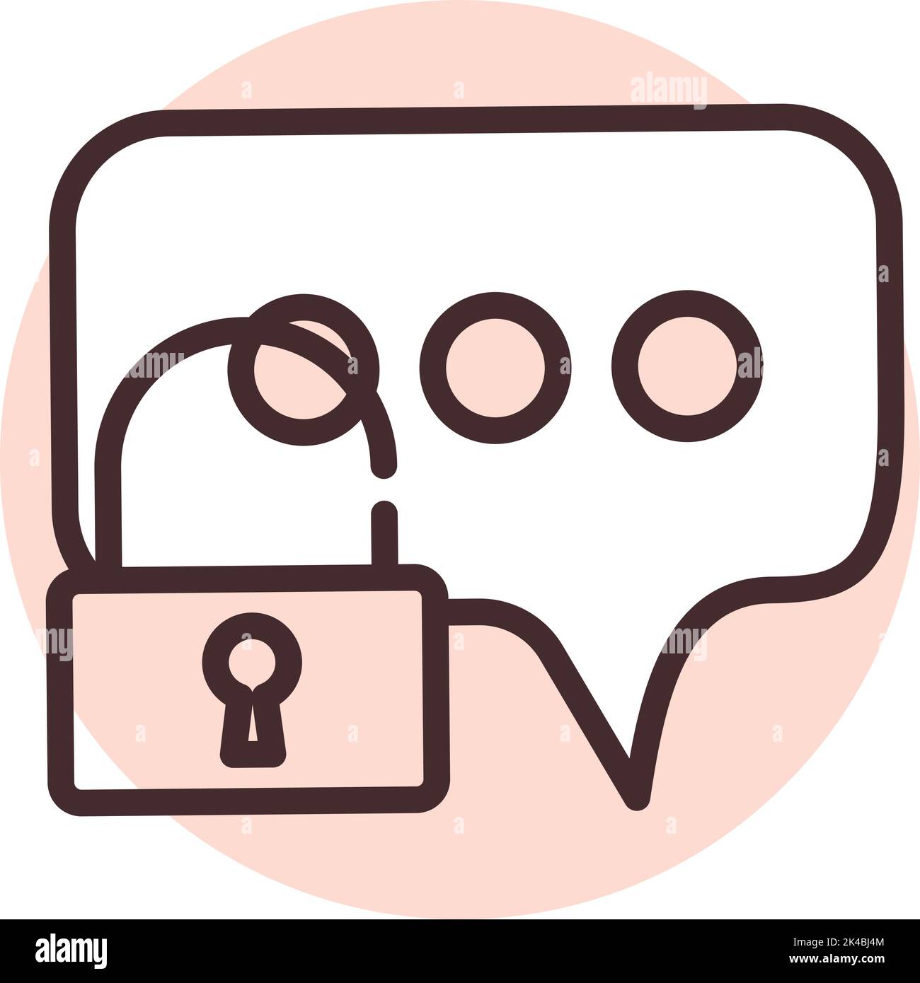 Cyber security message, illustration, vector on white background Stock ...