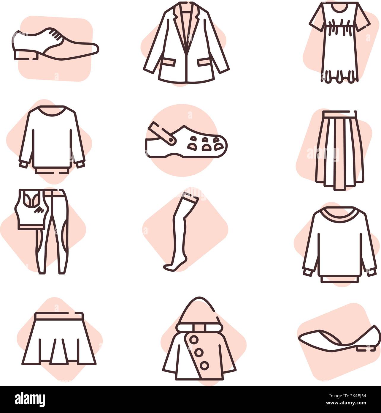 Clothing combinations, illustration, vector on white background Stock ...