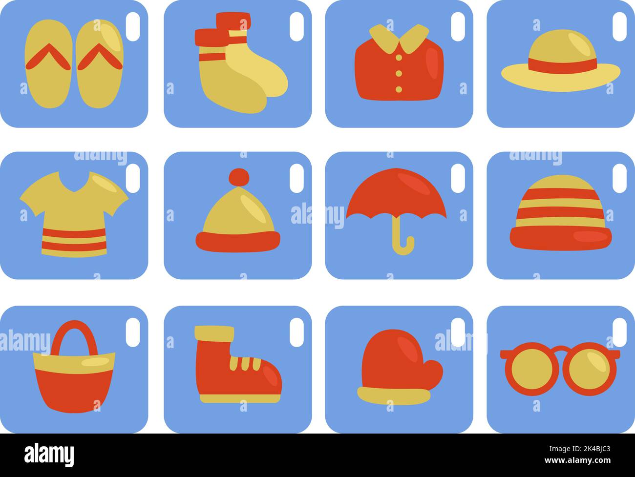 Red yellow blue clothes Stock Vector Images - Alamy
