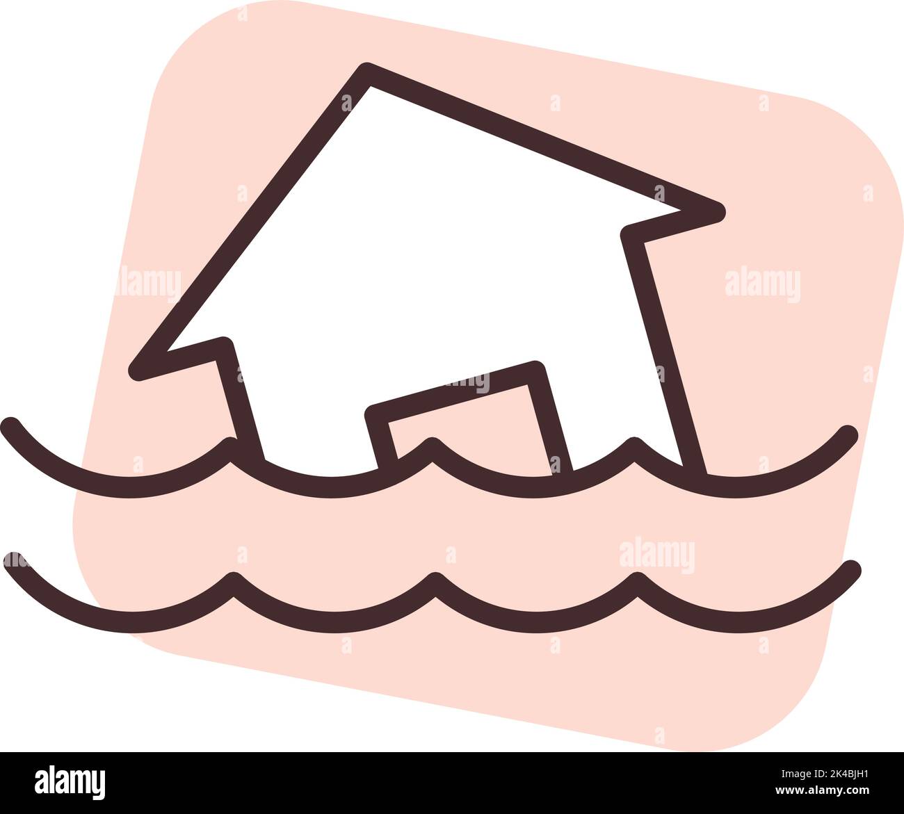 Disaster flood, illustration, vector on white background Stock Vector ...