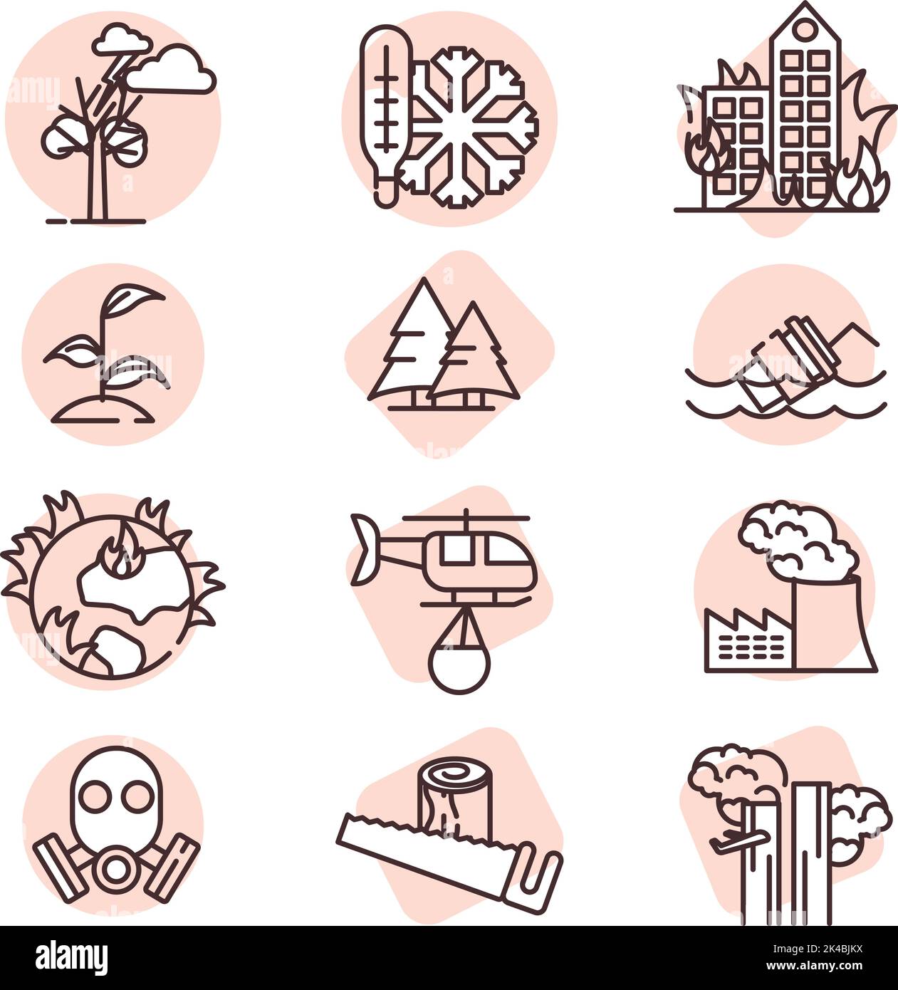 Natural Disasters, illustration, vector on white background Stock ...