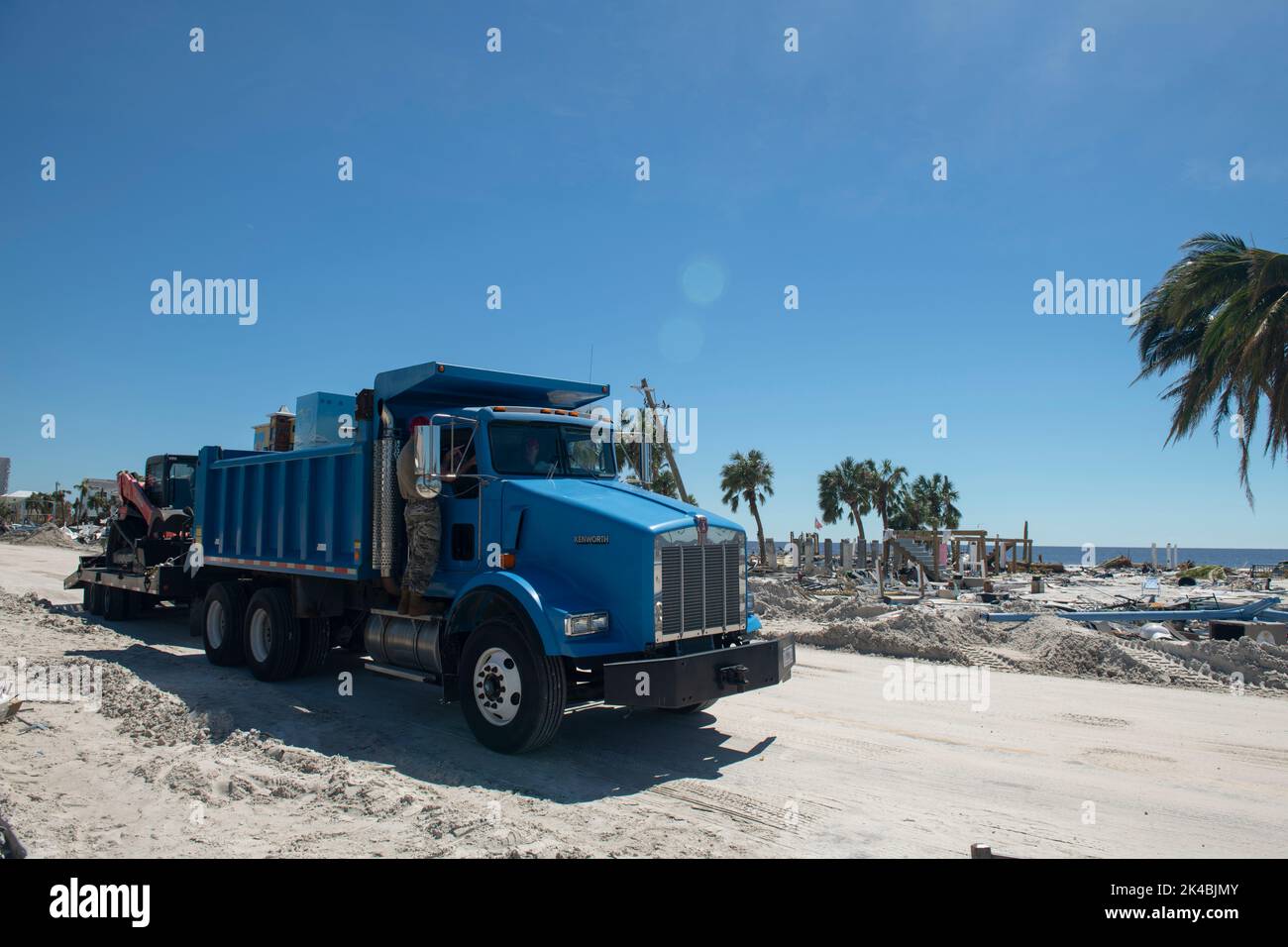 The 202nd RED HORSE Squadron clear roads in Fort Myers Beach, Florida ...