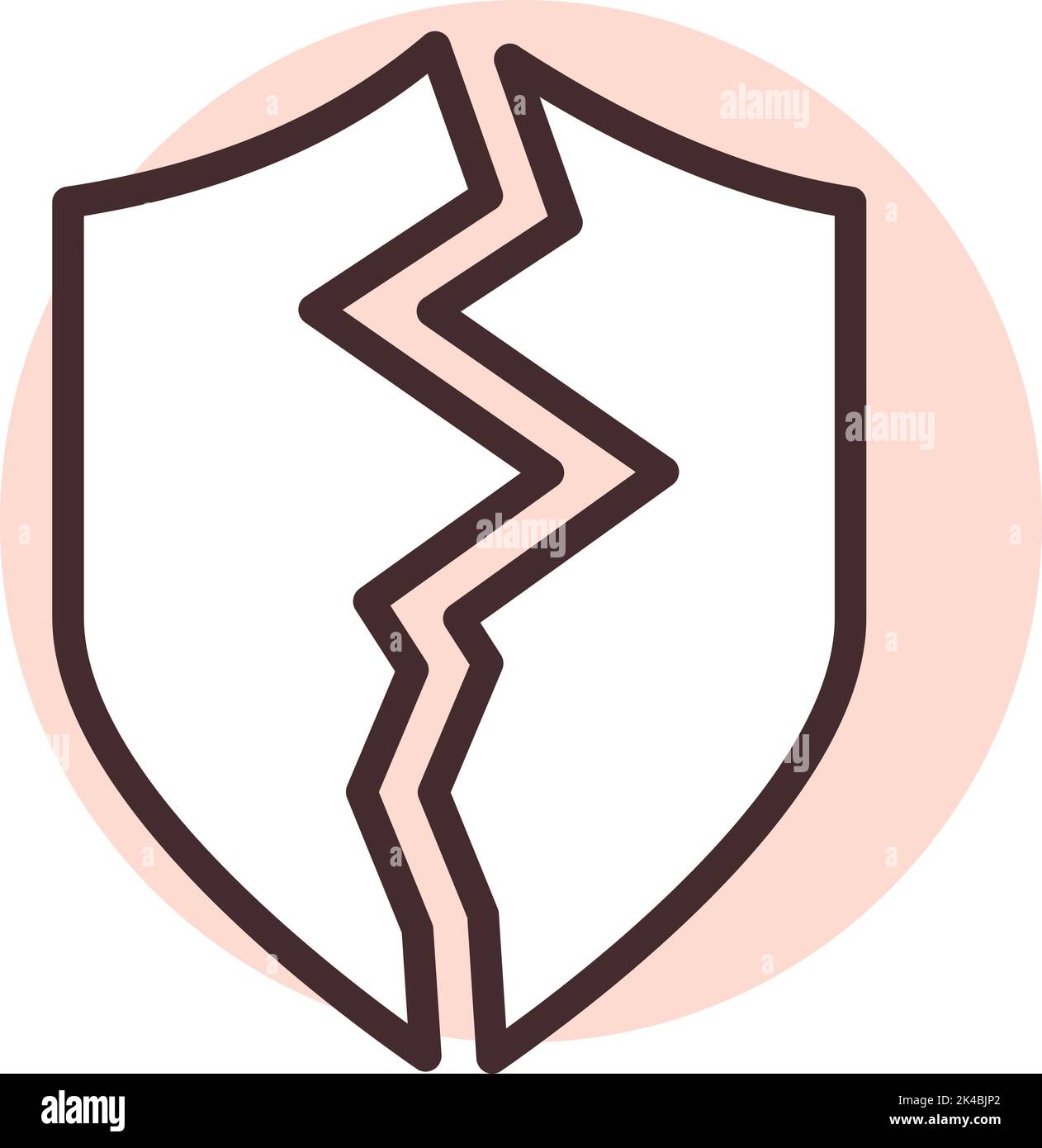 Cyber security broken, illustration, vector on white background Stock ...