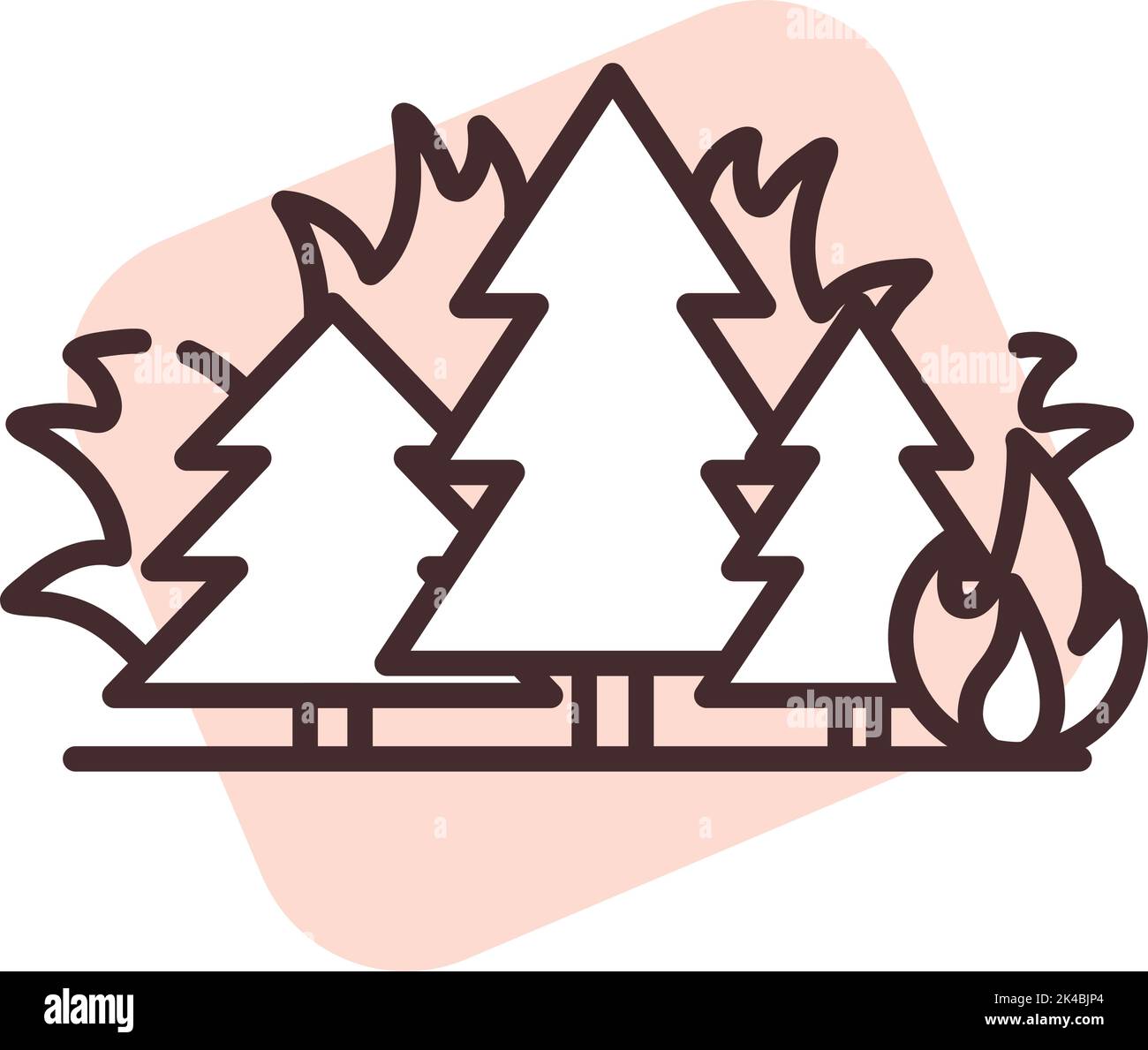 Disaster wildfire, illustration, vector on white background Stock ...