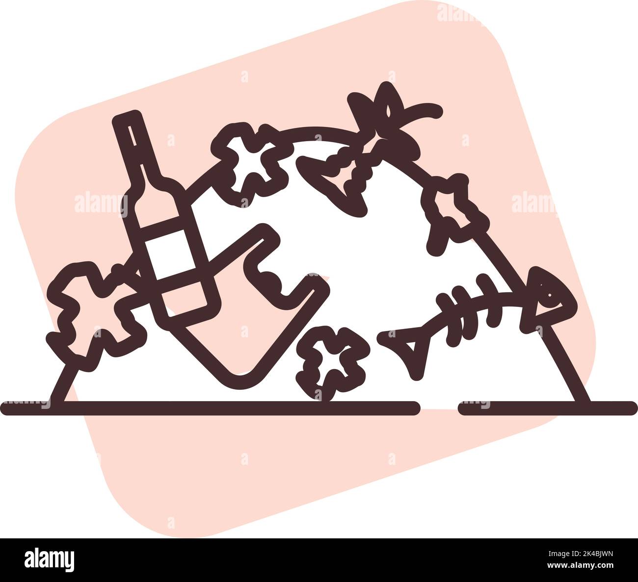 Disaster trash, illustration, vector on white background Stock Vector ...