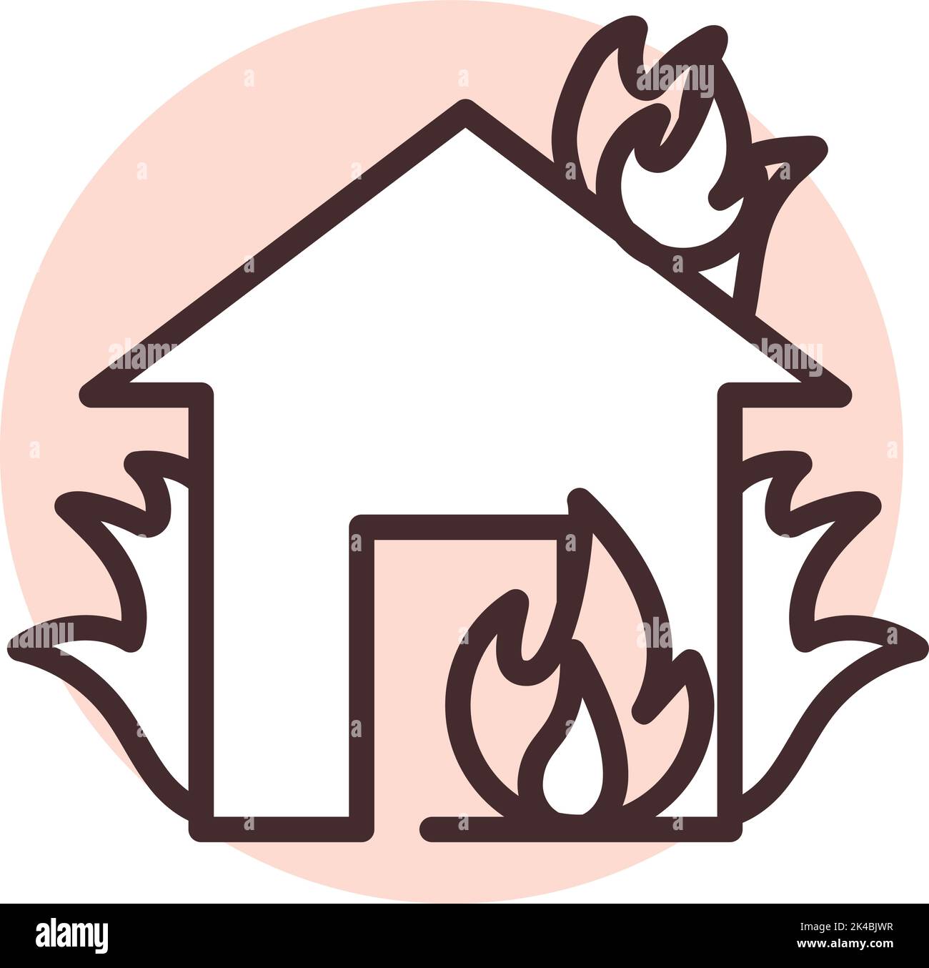 Disaster fire, illustration, vector on white background Stock Vector ...